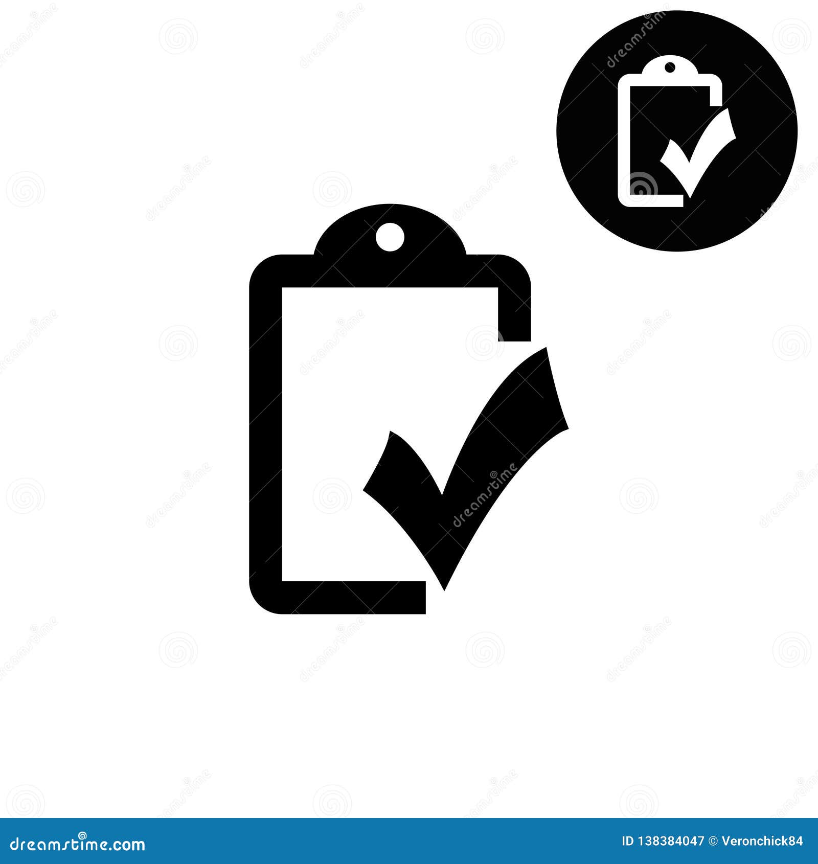 Checklist - White Vector Icon Stock Vector - Illustration of task ...