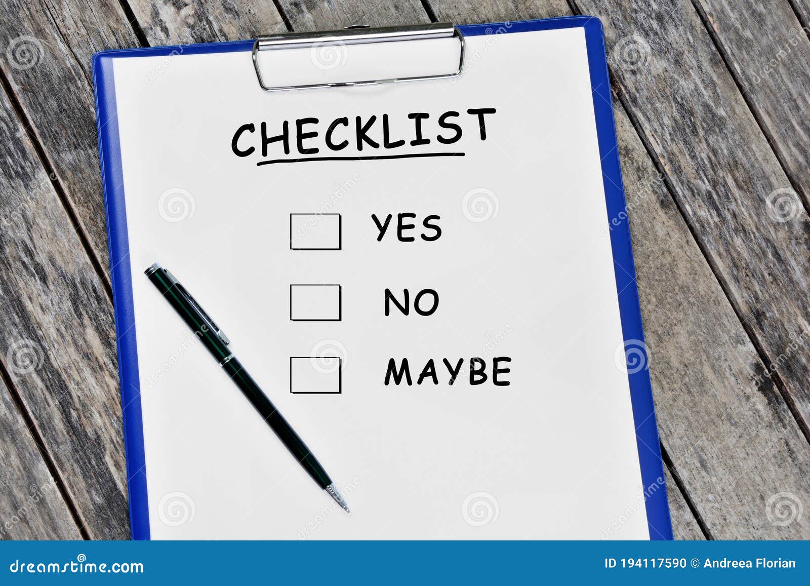 Checklist Word on White Paper Stock Photo - Image of business ...