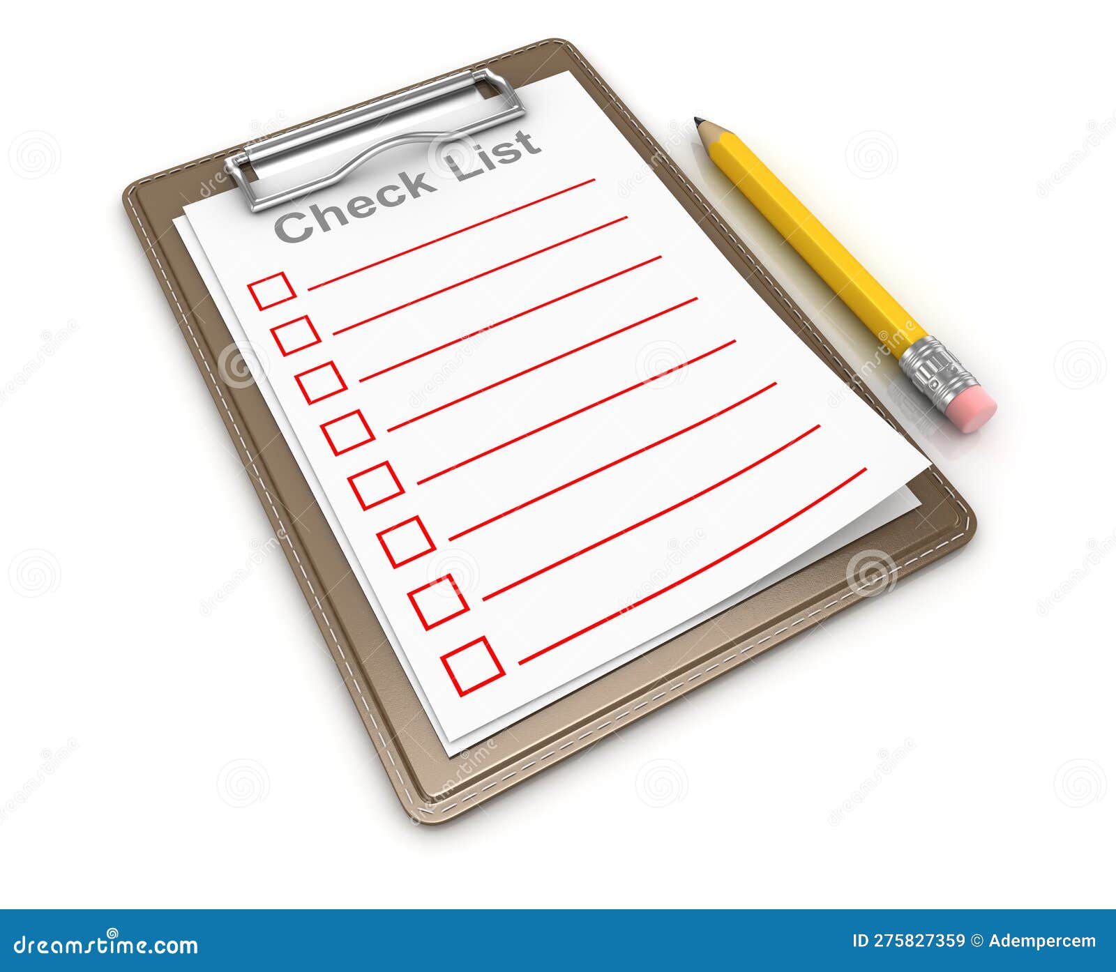 Checklist and Yellow Pencil Stock Illustration - Illustration of ...