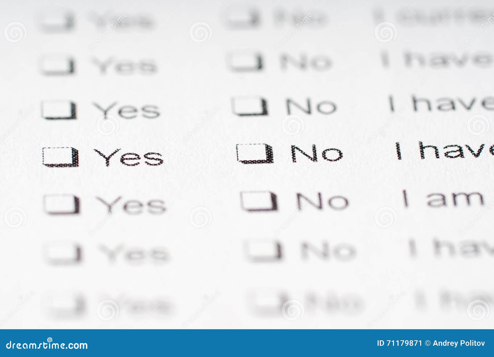 Checklist with Yes No Answers Stock Image - Image of application ...