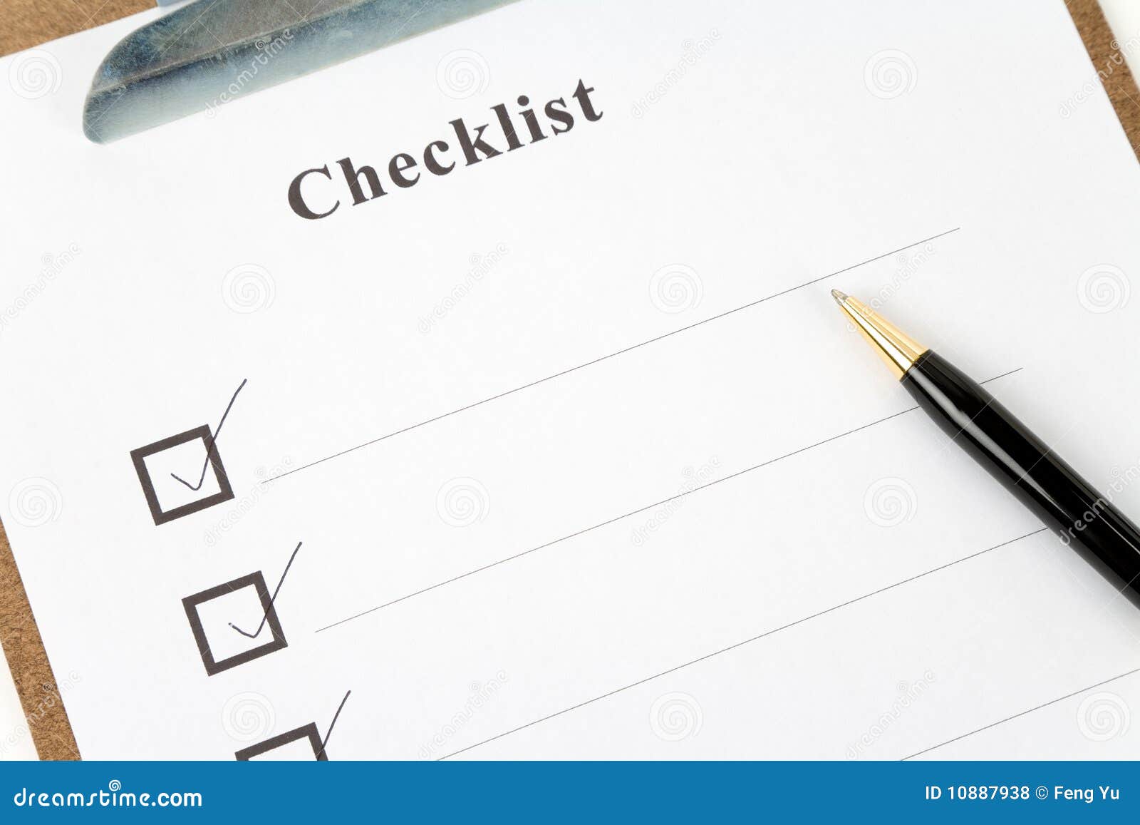 Checkliste stockfoto. Bild von feder, exemplar, platz - 10887938