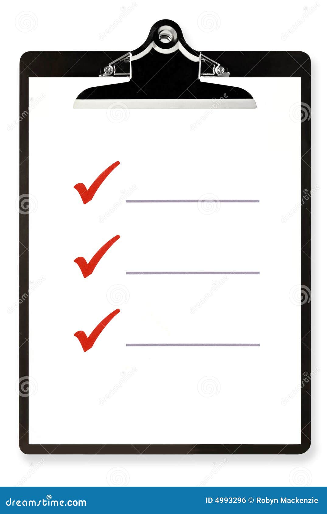 Checkliste auf Klemmbrett stockfoto. Bild von qualität - 4993296