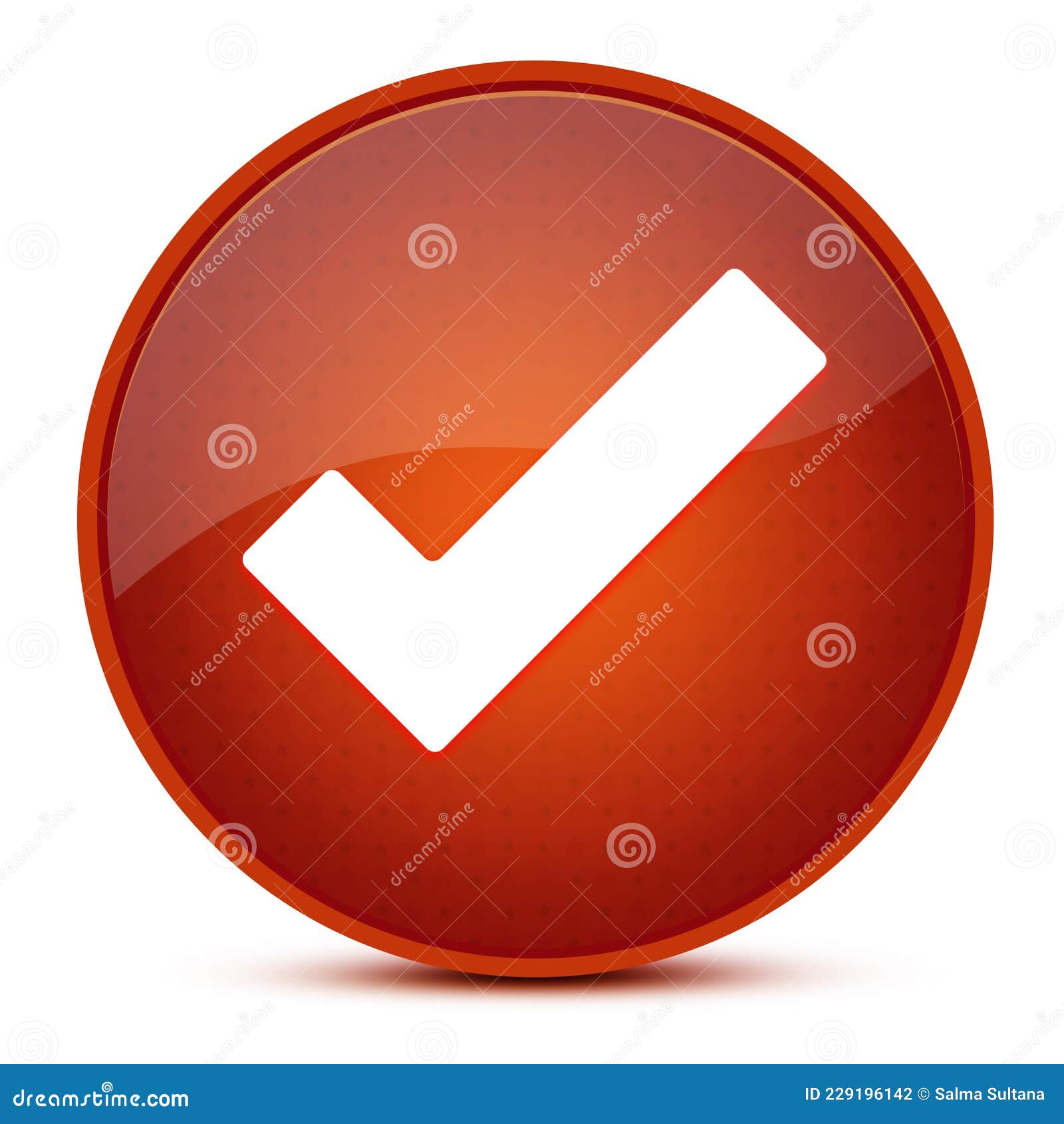 Checkmark Aesthetic Glossy Brown Round Button Abstract Stock ...