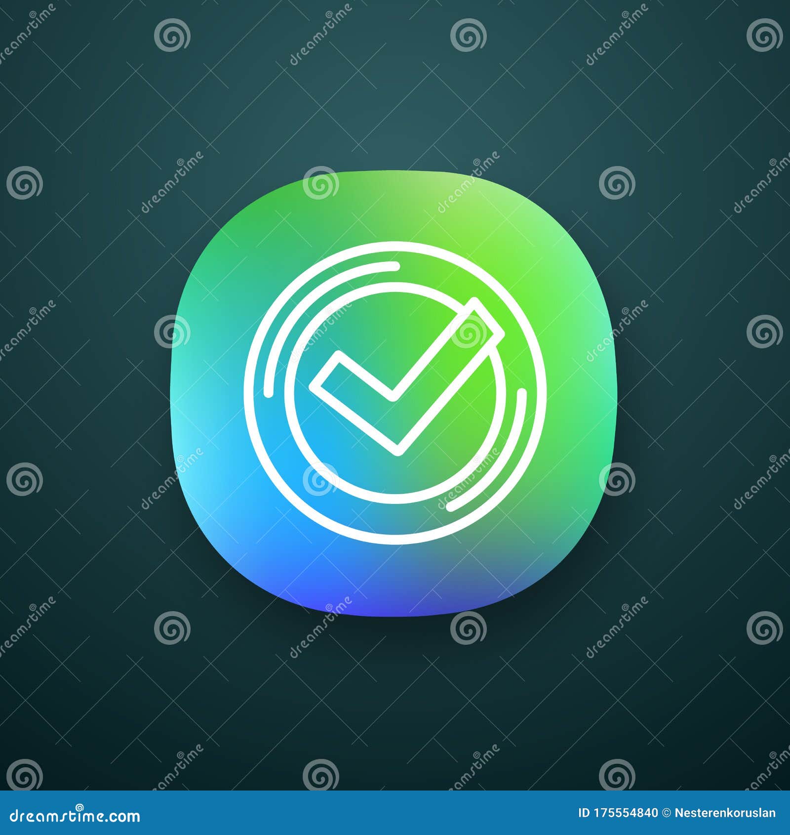 Checkmark app icon stock vector. Illustration of mobile - 175554840