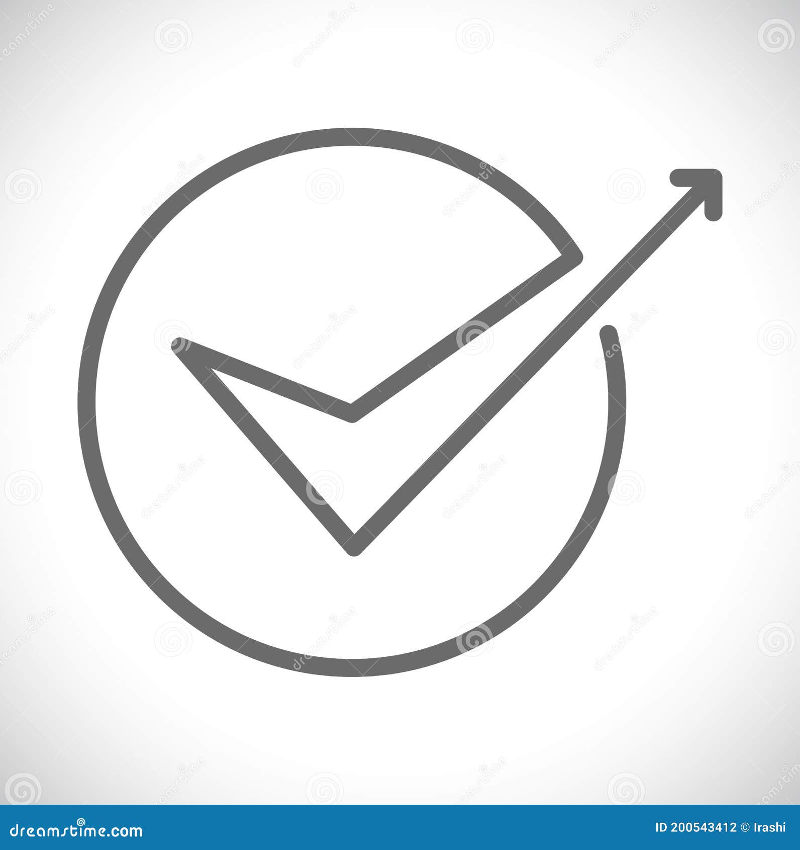 Checkmark arrow icon stock vector. Illustration of confirm - 200543412
