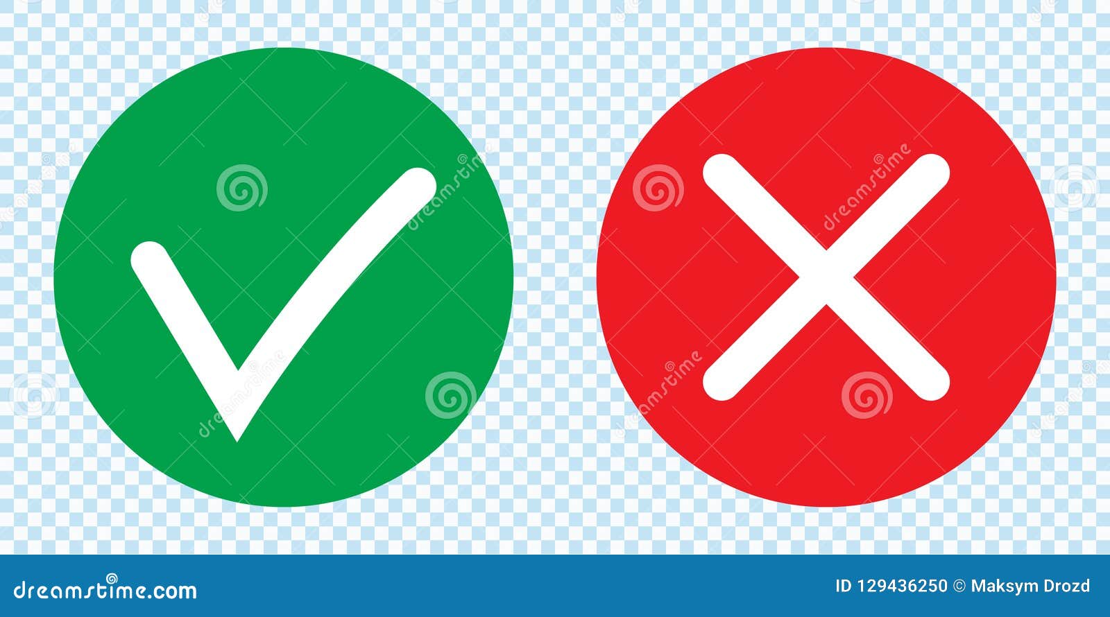 Checkmark, Check, X or Approve and Deny Vector Color Icon for Apps and ... Checkmark, Check, X or Approve and Deny Vector Color Icon for Apps and ...