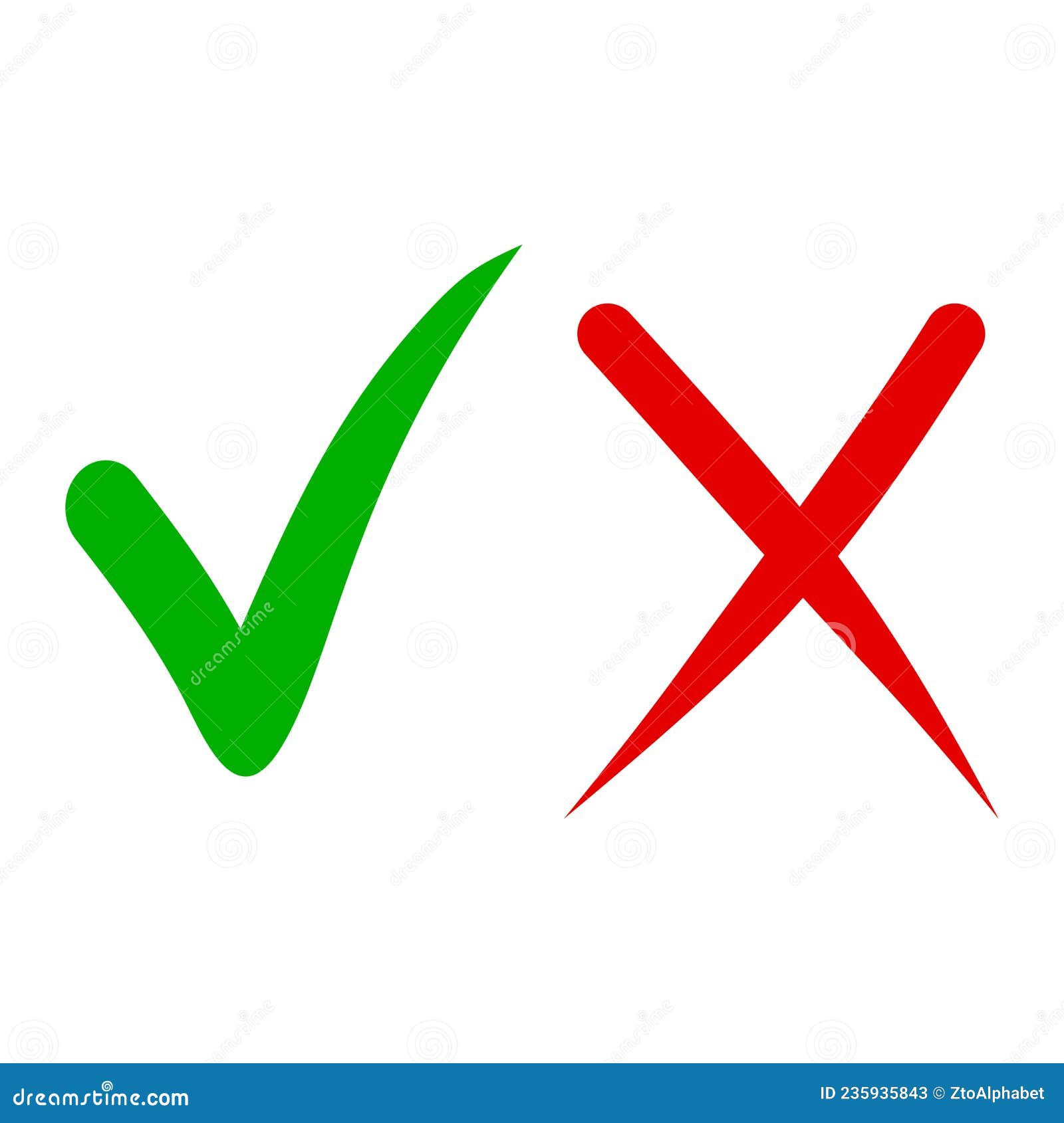 Check Mark Symbol Accepted and Rejected Stock Vector - Illustration of ...