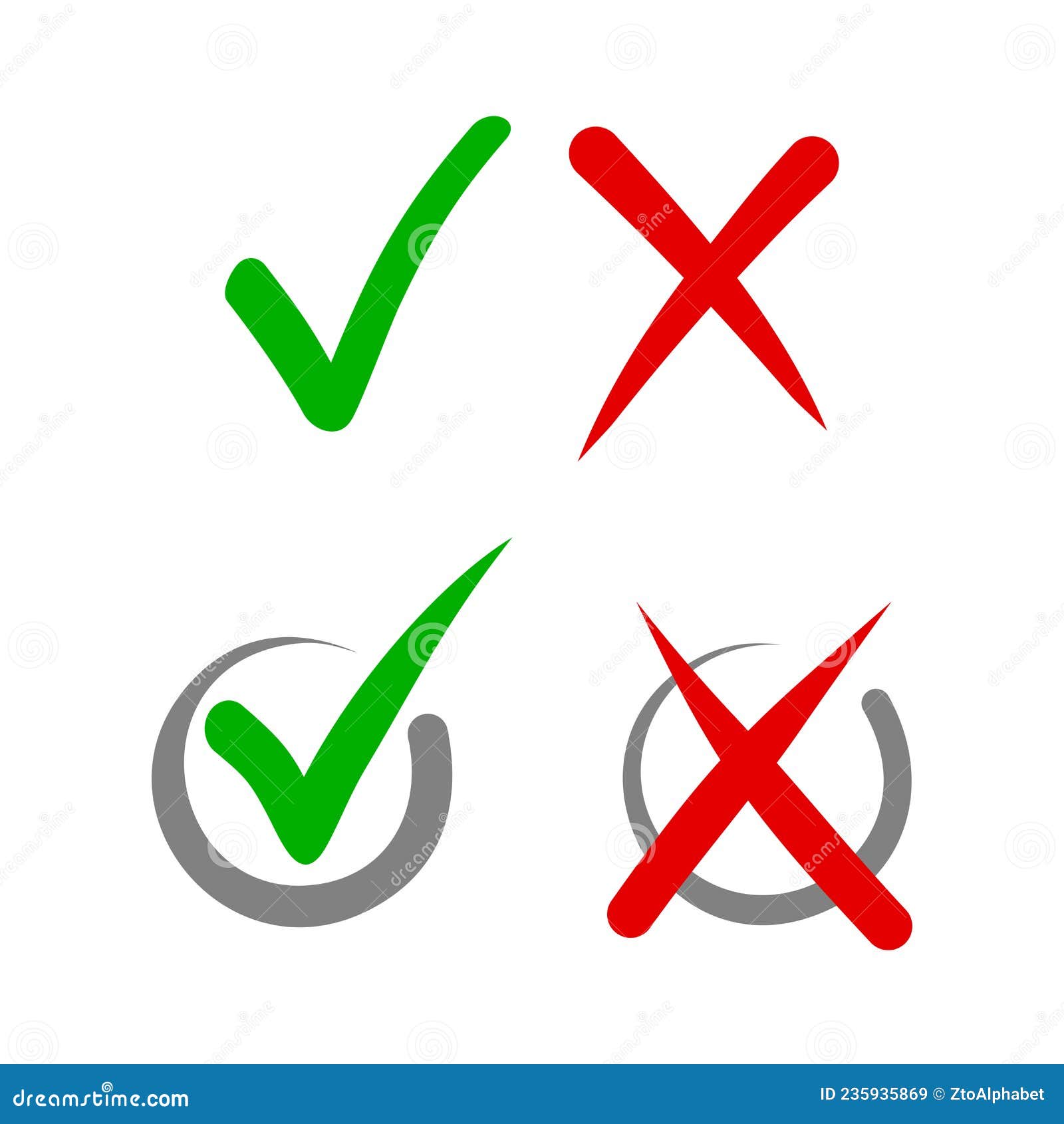 Check Mark Sign Approved and Reject Stock Vector - Illustration of ...