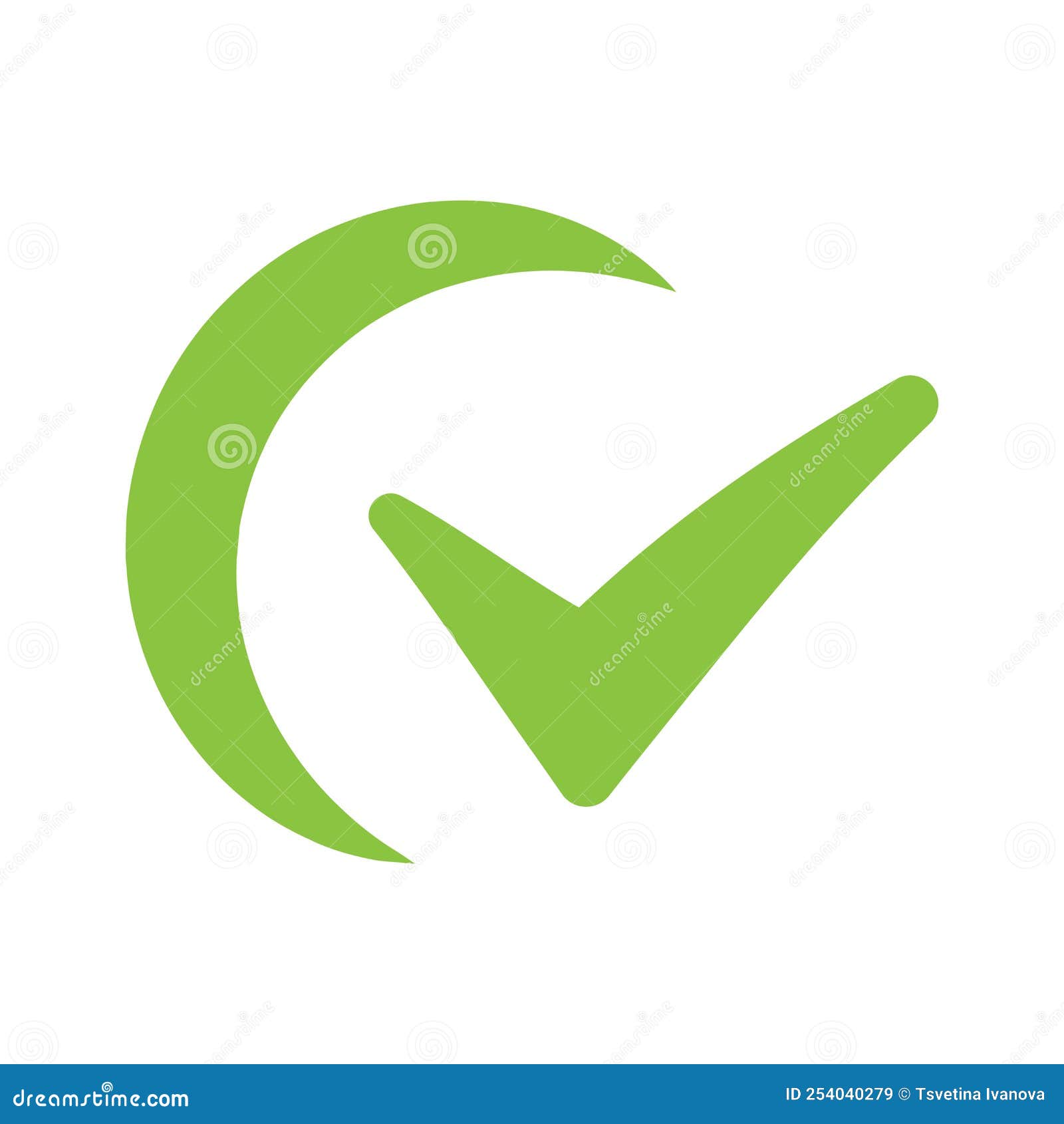 Checkmark and Circle Vector Icon Stock Vector - Illustration of success ...