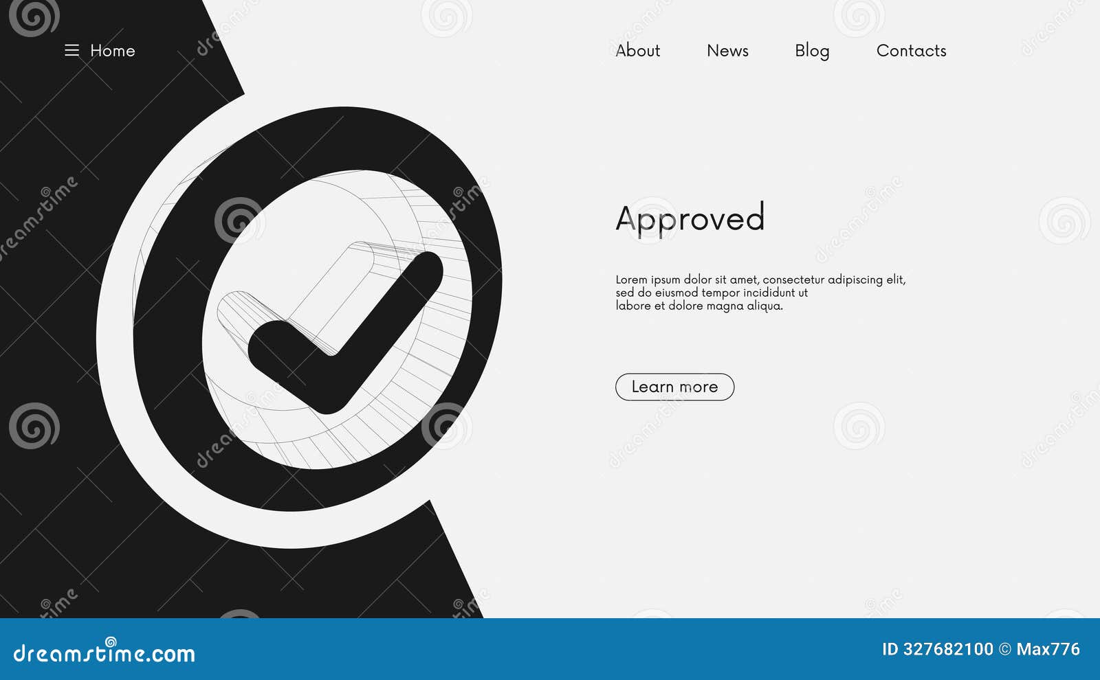 Checkmark Concept of Success Accepted Approve, Web Button for Vote ...
