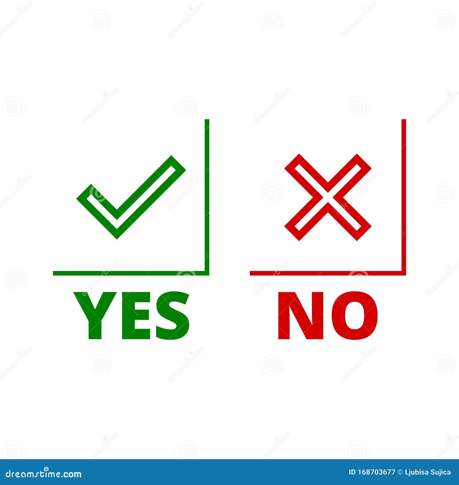Checkmark and X or Confirm, Check Mark and X Icon Stock Vector ...