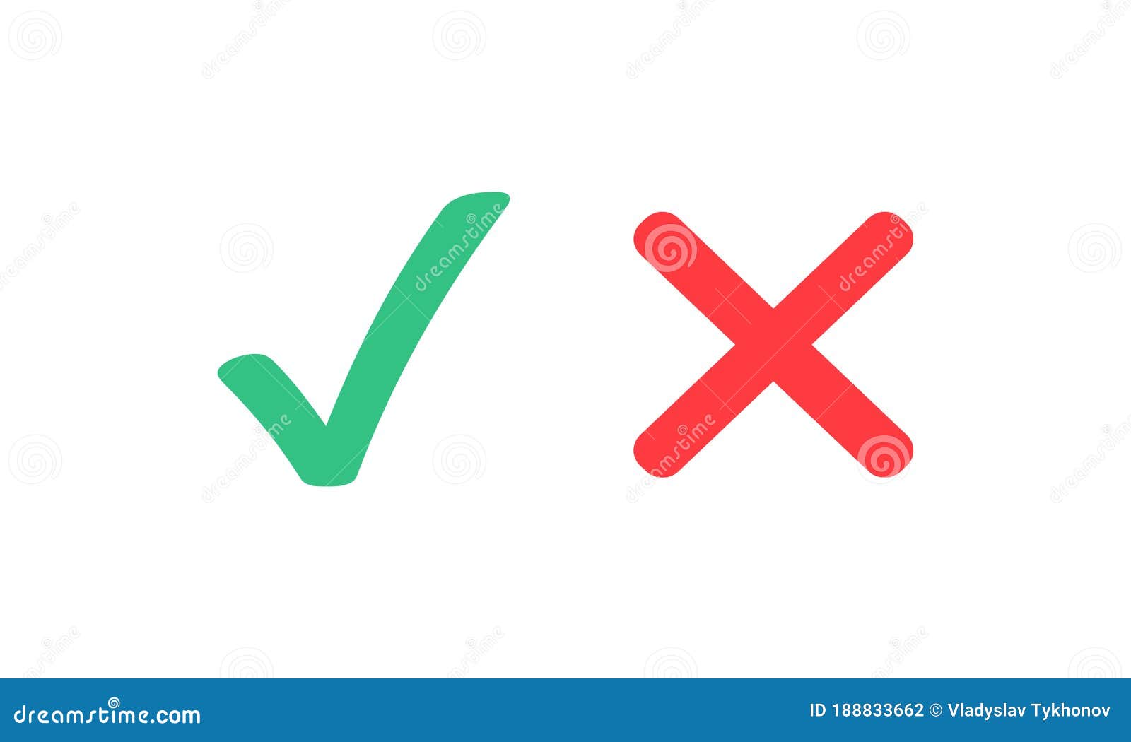Checkmark Cross Icon Isolated. Vector Illustration EPS 10 Stock Vector ...