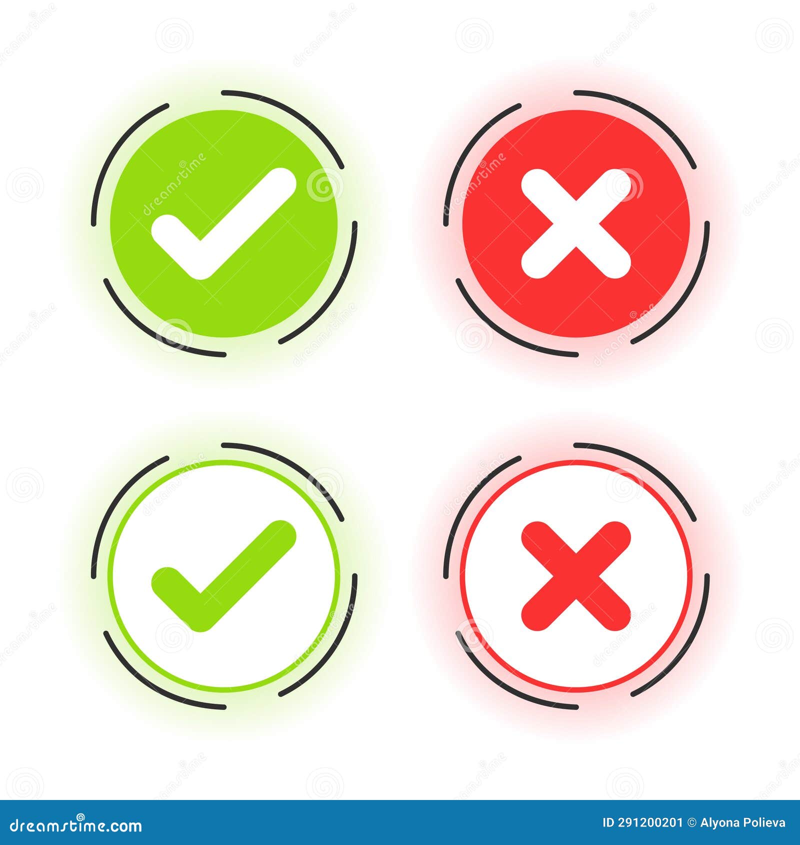 Checkmark Cross On White Background. Isolated Vector Sign Symbol ... Checkmark Cross On White Background. Isolated Vector Sign Symbol ...