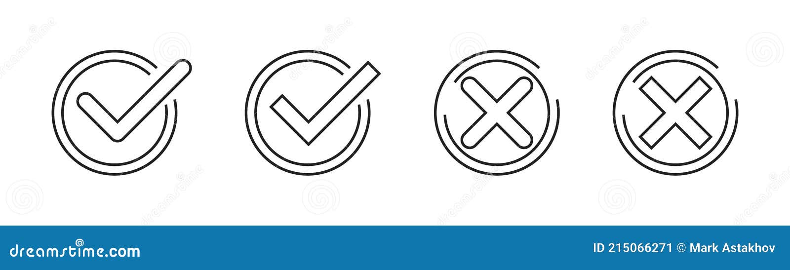 Checkmark Cross Line Icon. Vector Illustration Stock Vector ...