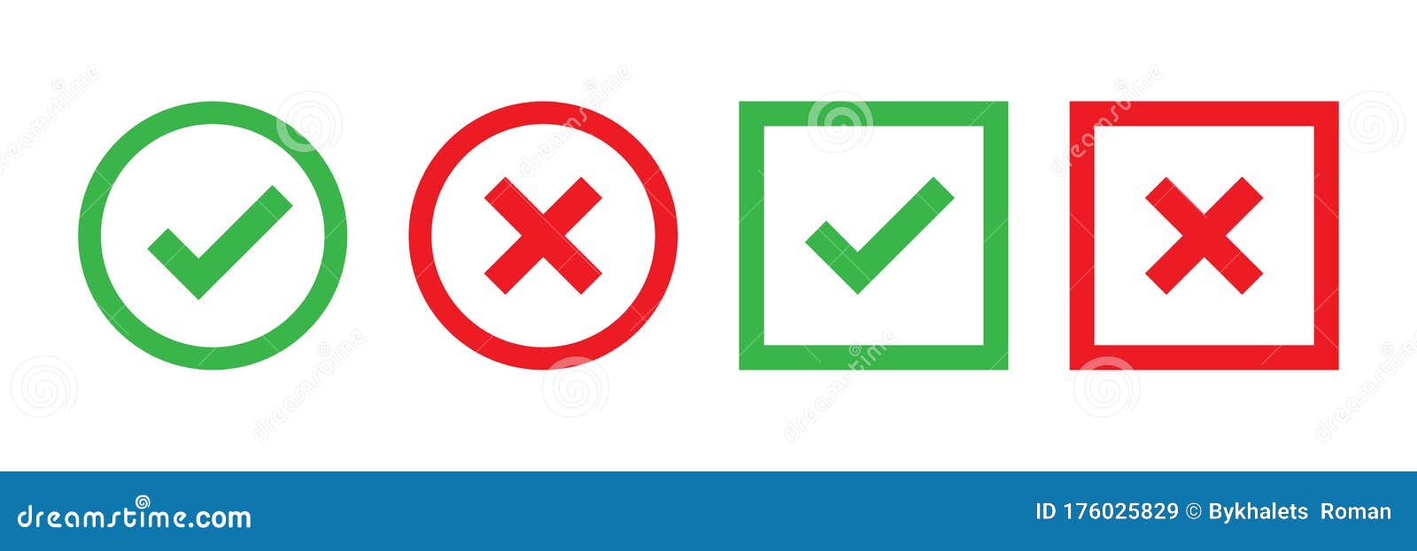 Checkmark Cross On White Background. Isolated Vector Sign Symbol ...