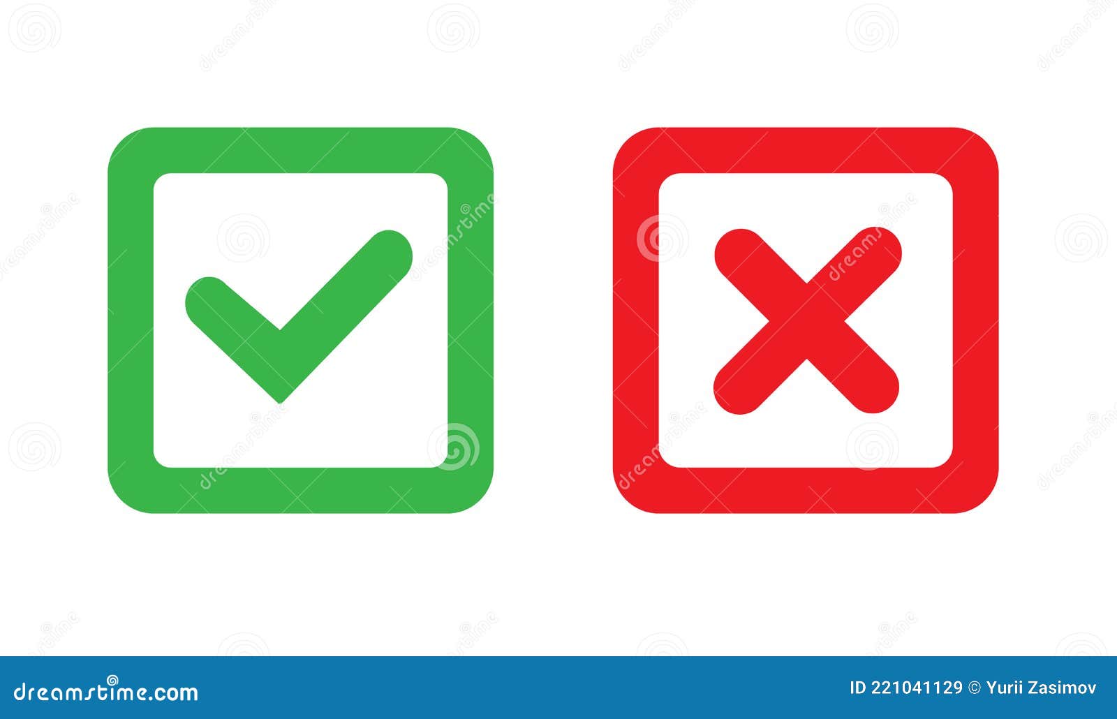Checkmark Cross On White Background. Isolated Vector Sign Symbol ...