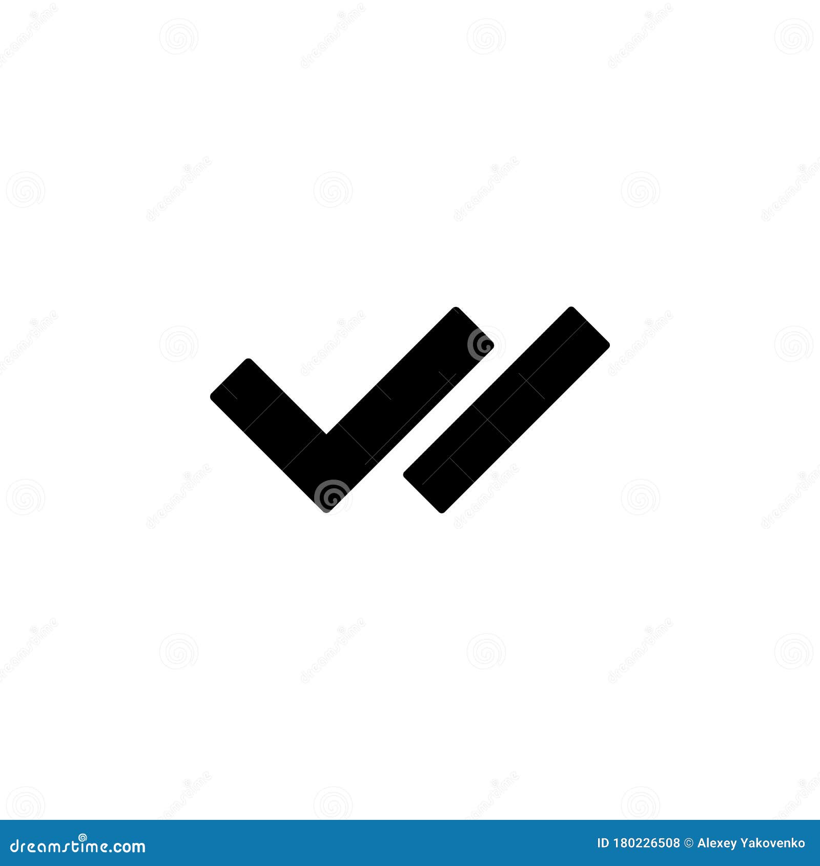 Checkmark Double Right Symbol Icon Set, Wrong Symbol On Isolated White ...