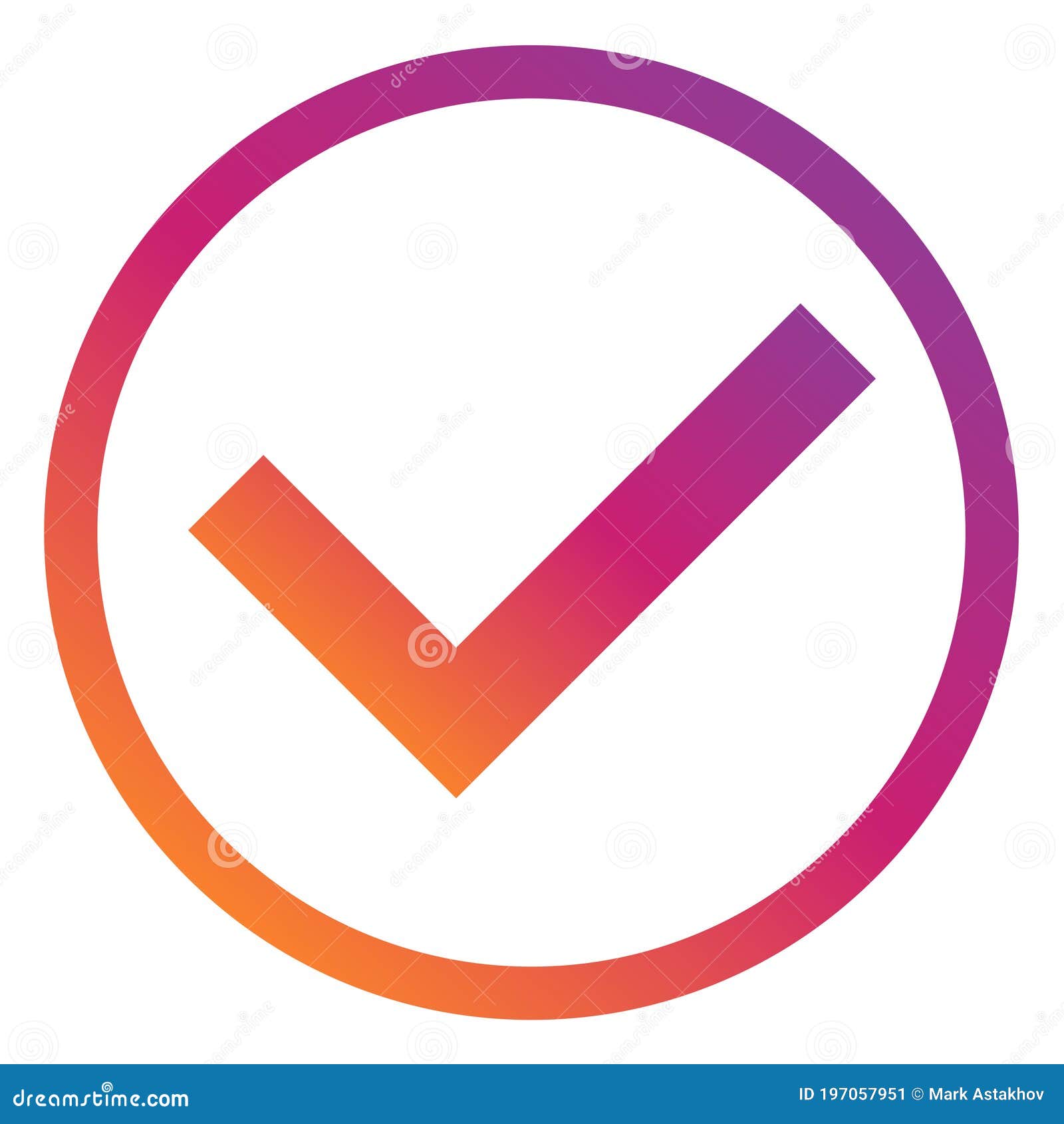 Checkmark Gradient Icon. Vector Isolated Social Media Element Stock ...