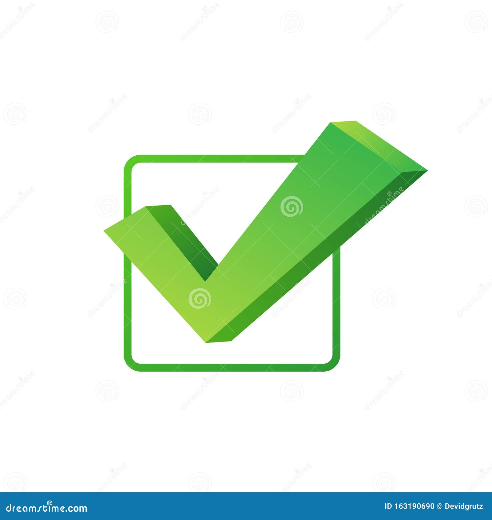 Checkmark. Green Approved Sticker On White Background. Vector Stock ...