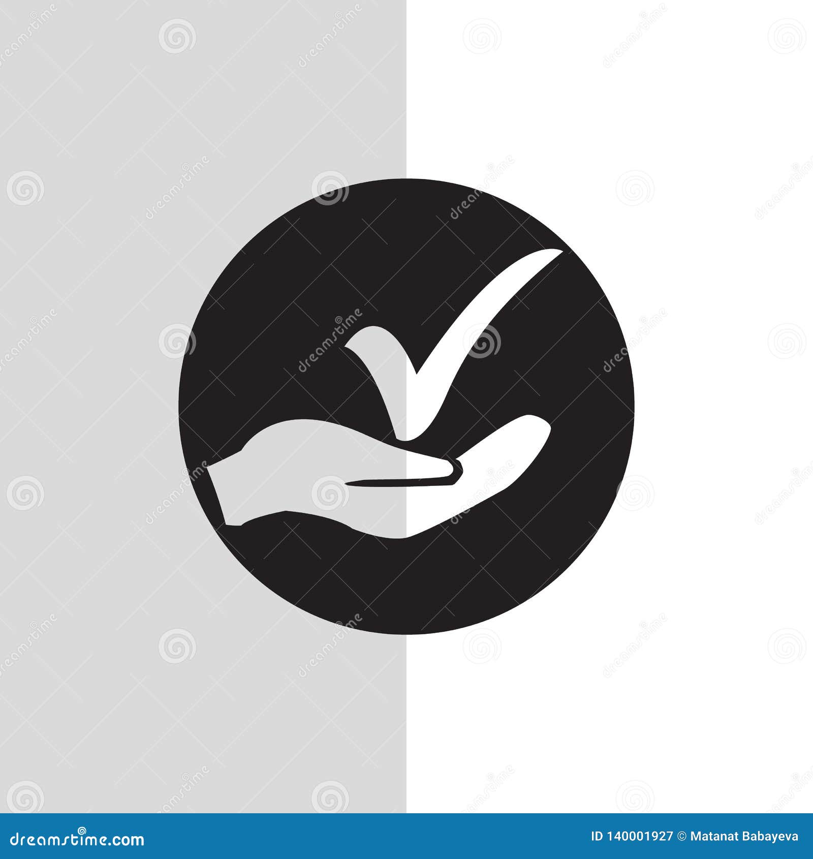 Checkmark on Hand Web Icon. Vector Design Stock Vector - Illustration ...