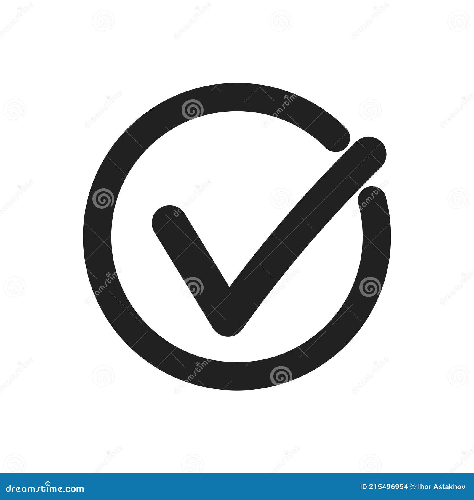 Checkmark Icon . Black Check Mark On Whote Background . Chekmark In ...