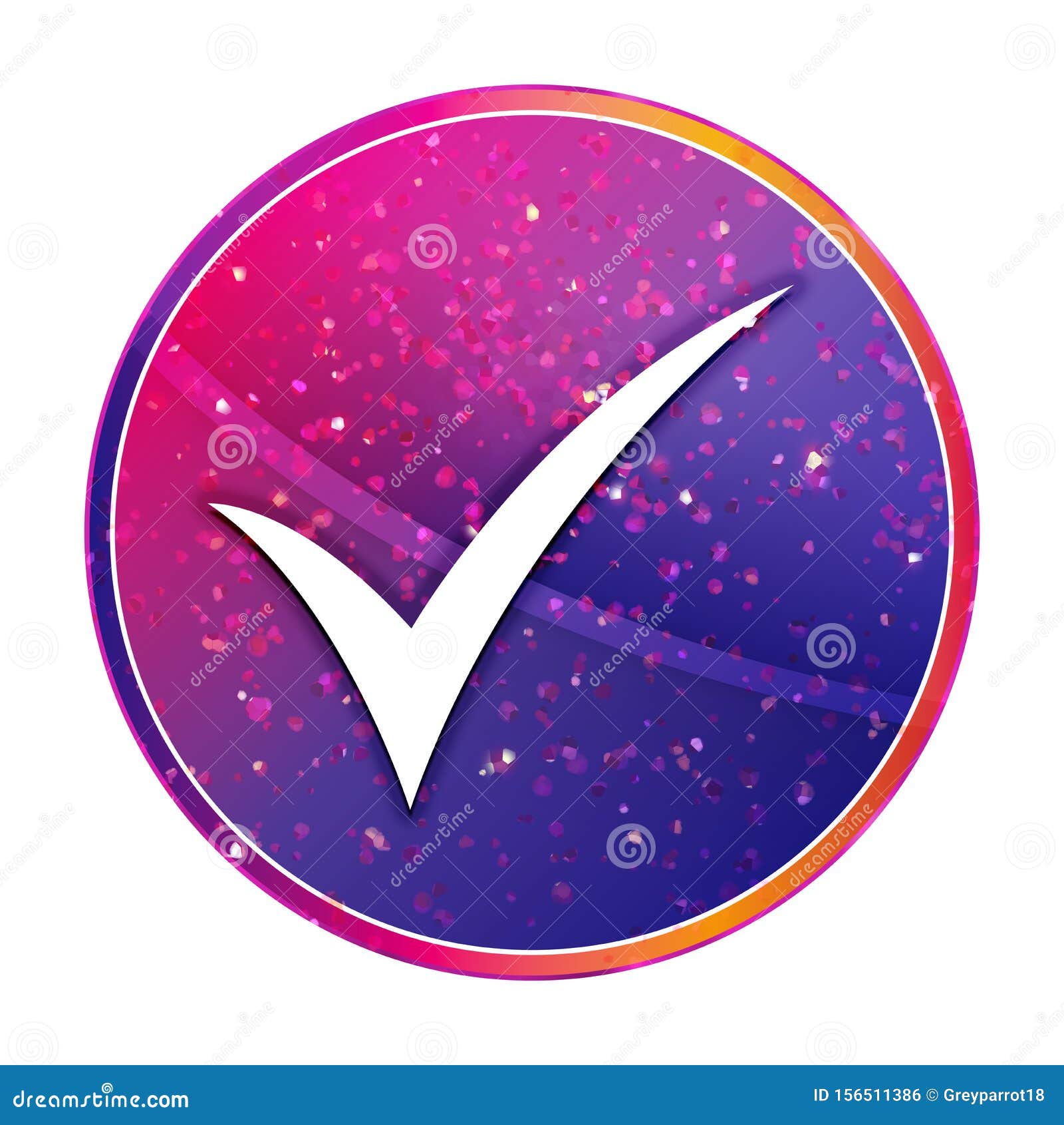 Checkmark Icon Creative Trendy Colorful Round Button Illustration Stock ...