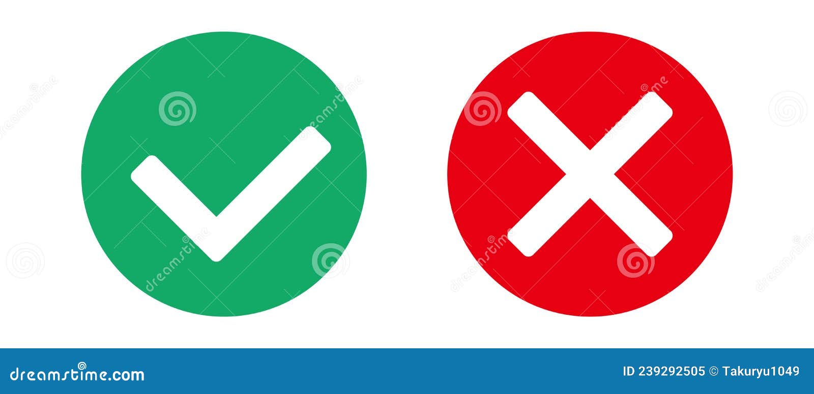 Checkmark Icon and Crossmark Icon Set. Vector. Stock Vector ...