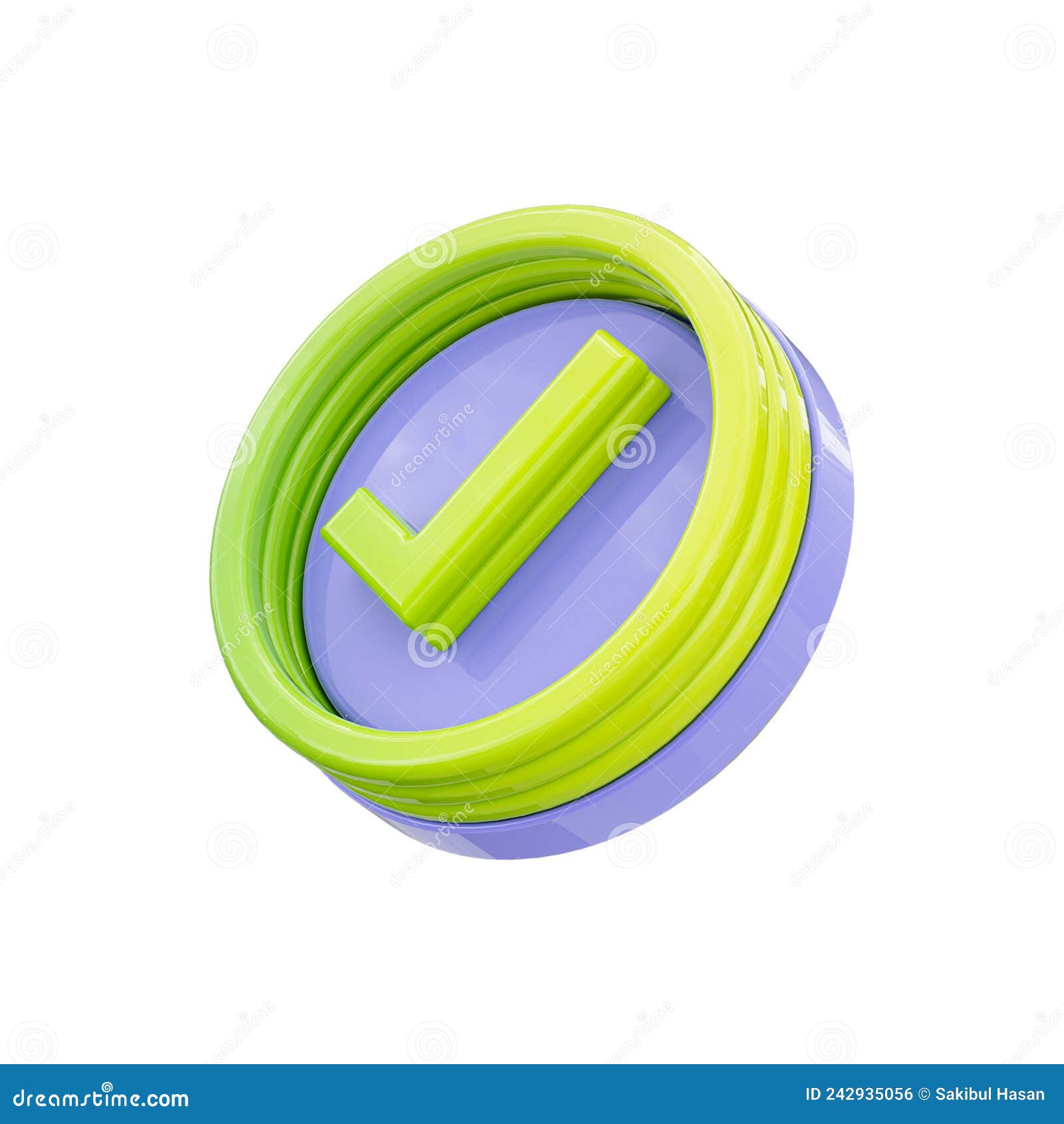 Checkmark Icon 3d Render Concept on White Background Stock Illustration ...