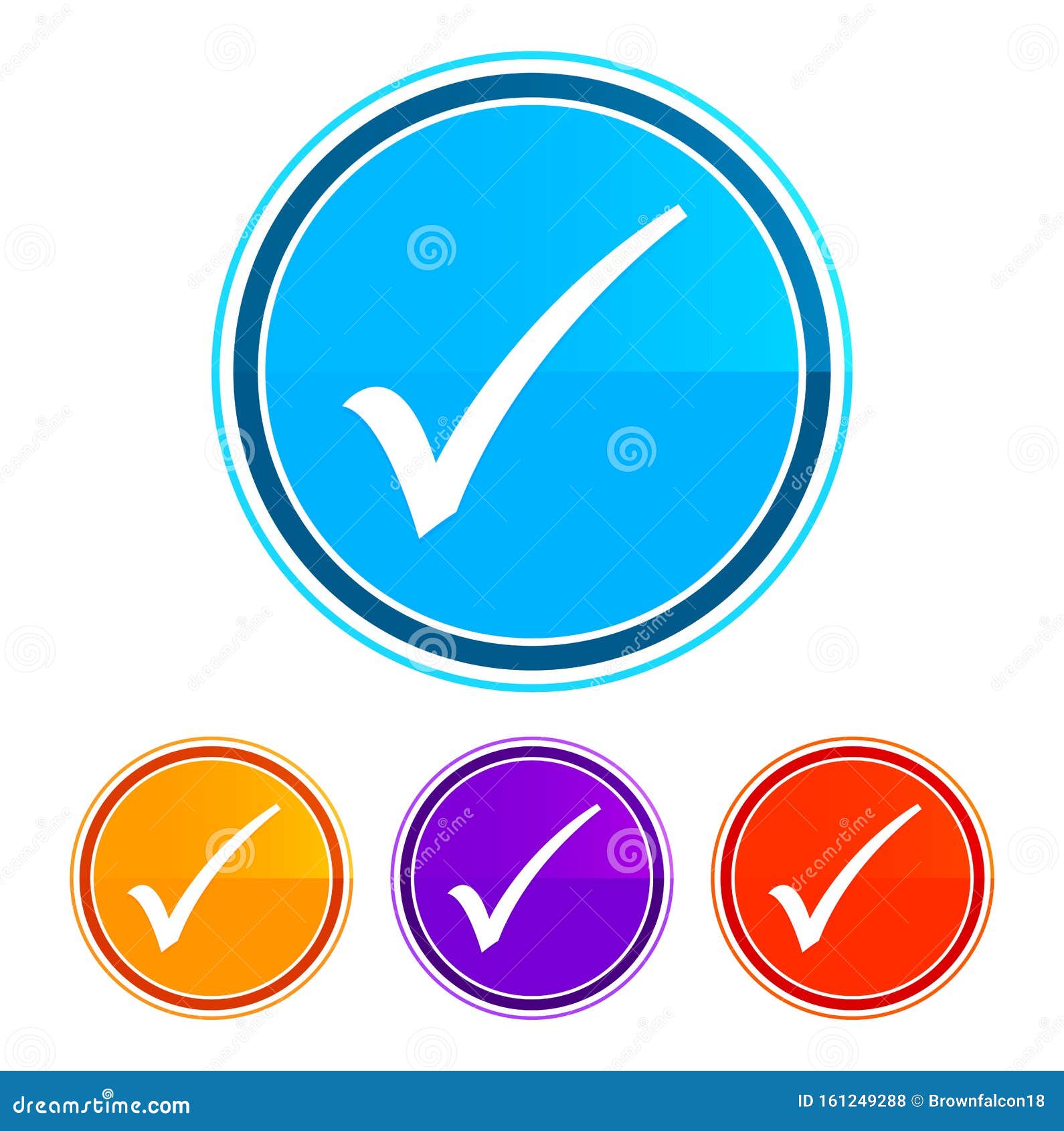 Checkmark Icon Flat Design Round Buttons Set Illustration Design Stock ... Checkmark Icon Flat Design Round Buttons Set Illustration Design Stock ...