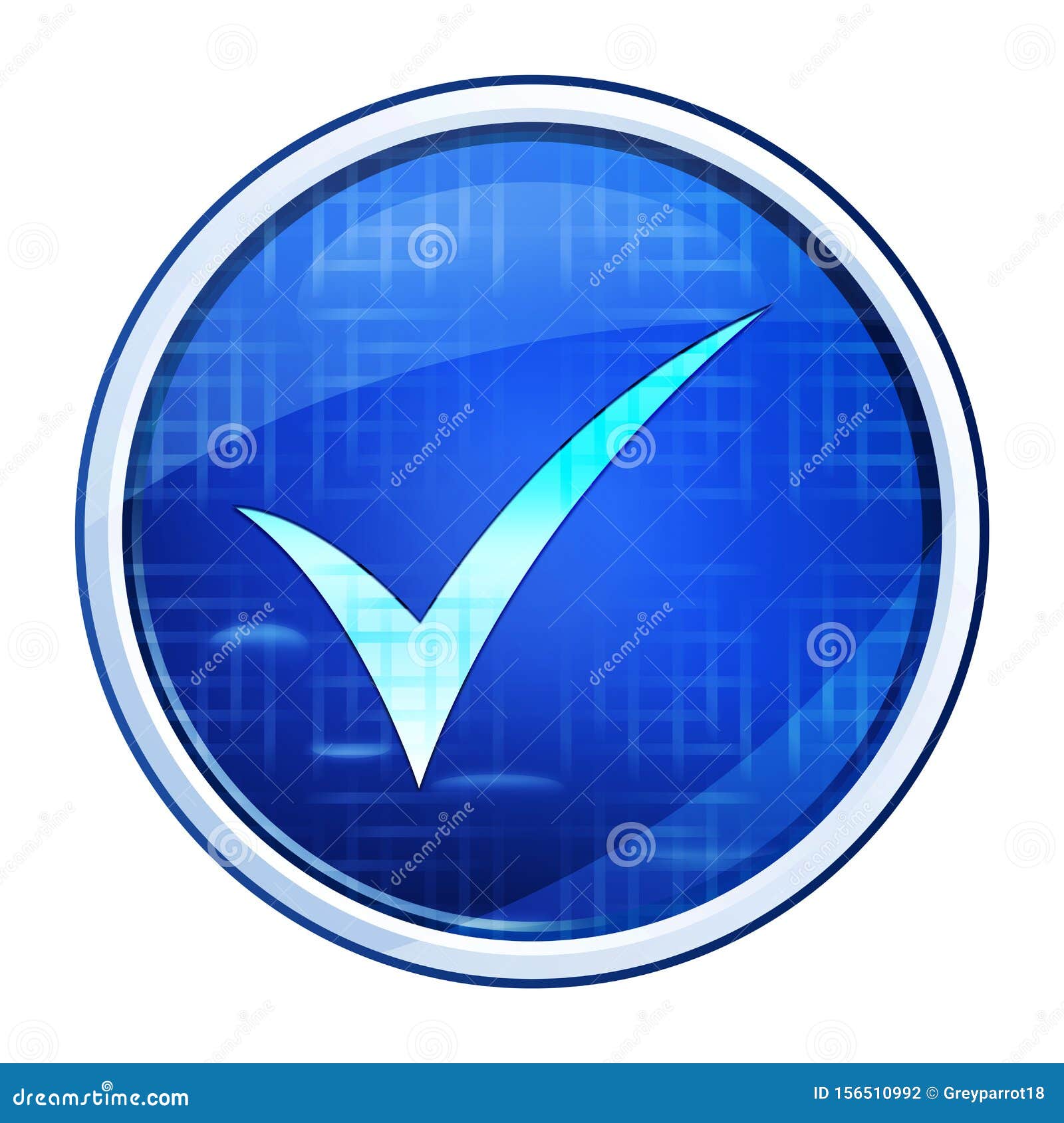 Checkmark. Blue Approved Star Sticker On White Background. Vector Stock ...