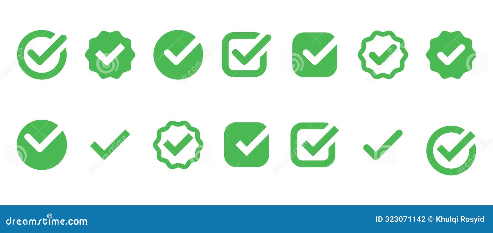 Checkmark Icon. Green Checkmark Vector Set Stock Vector - Illustration ...