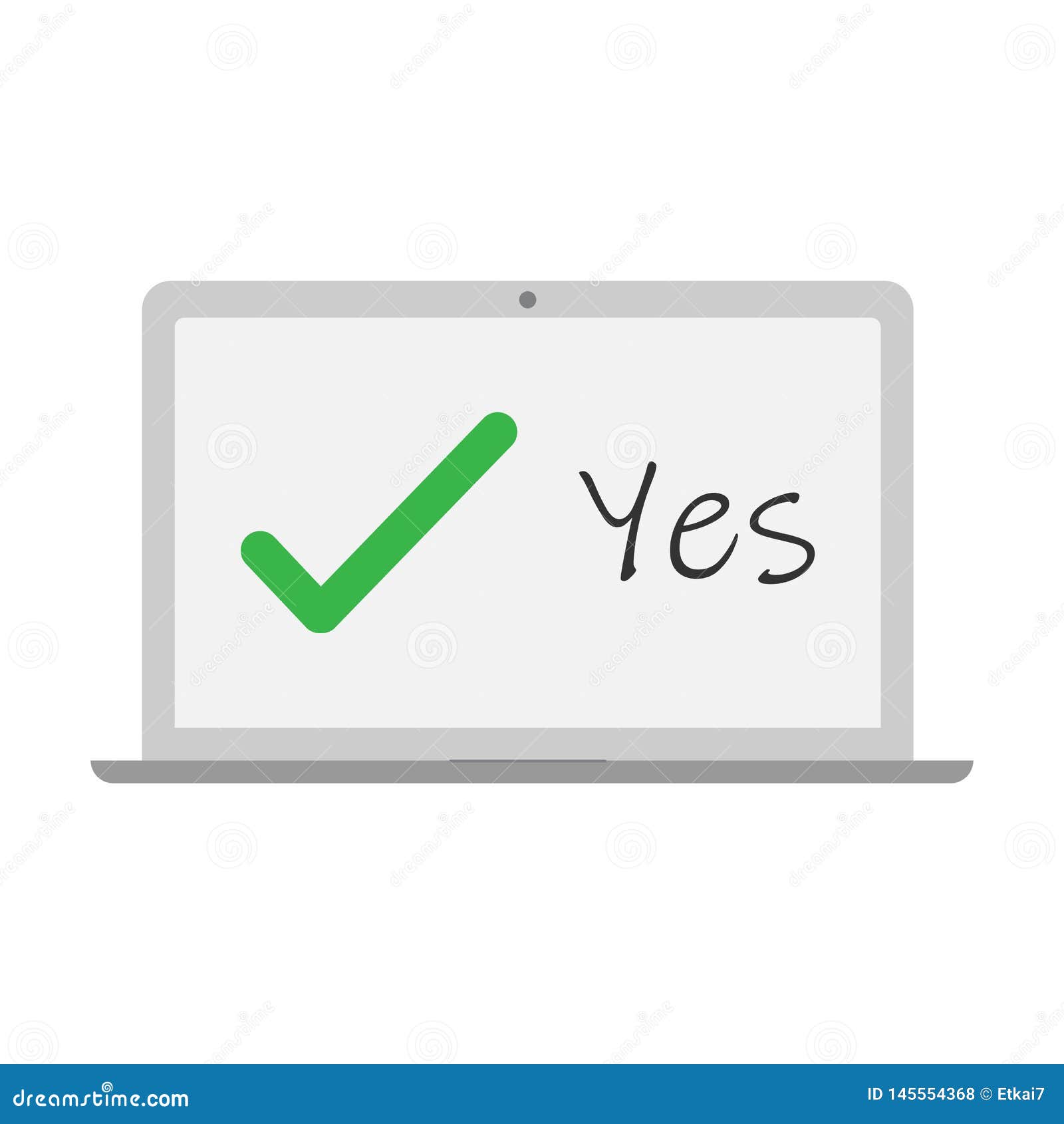Checkmark Icon with Laptop. Vector Design Illustration Stock Vector ...