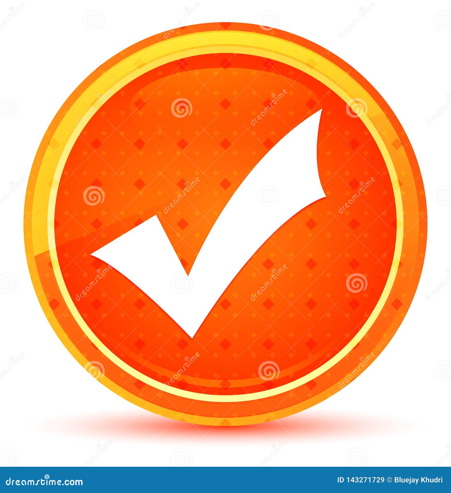 Checkmark Icon Natural Orange Round Button Stock Illustration ...