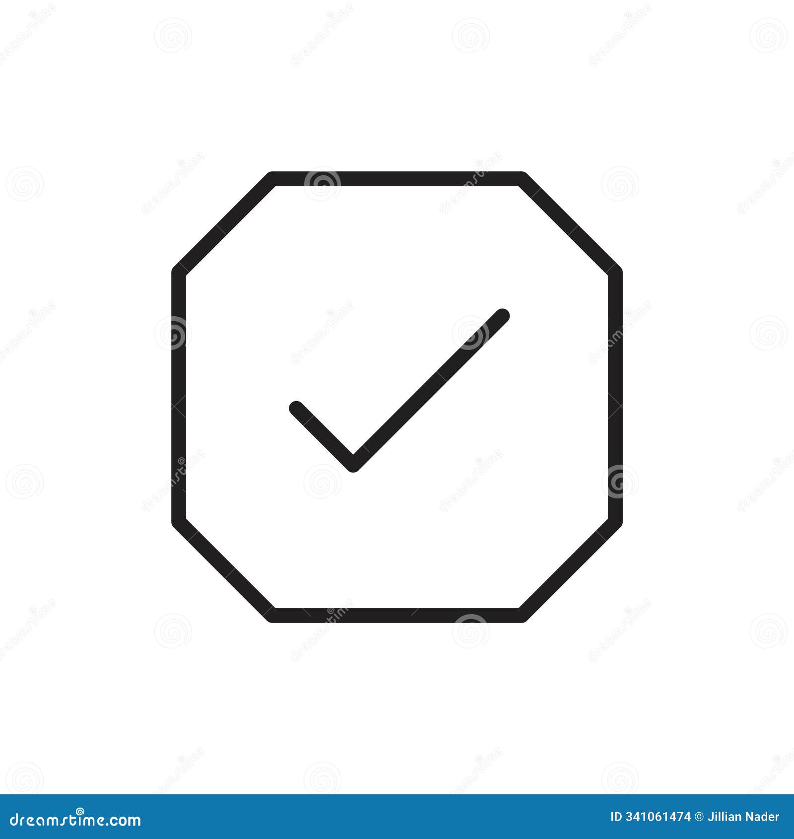 Checkmark Icon Simple Thin Outline Stock Vector - Illustration of ...