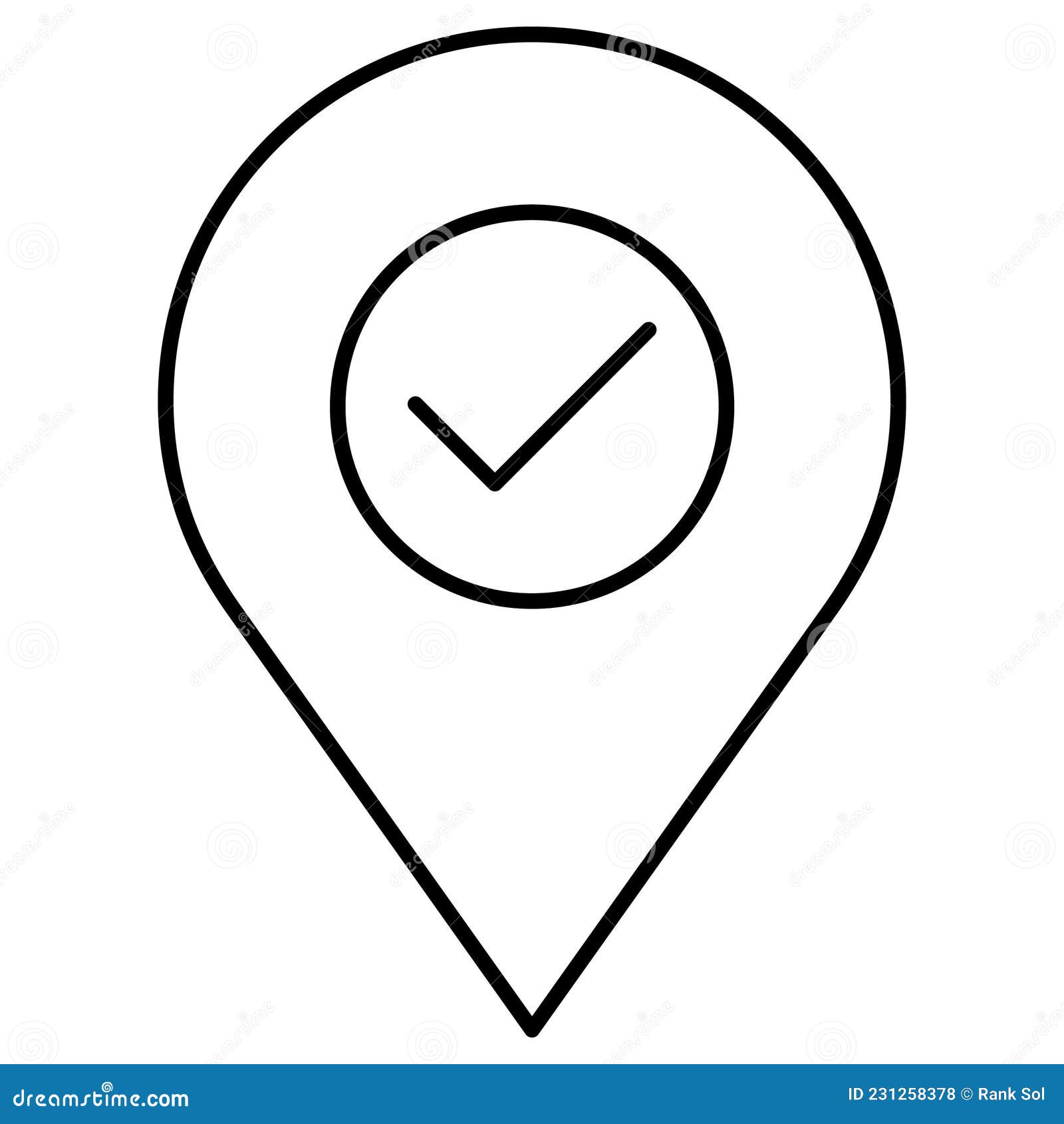 Checkmark Location Isolated Vector Icon Which Can Easily Modify or Edit ...