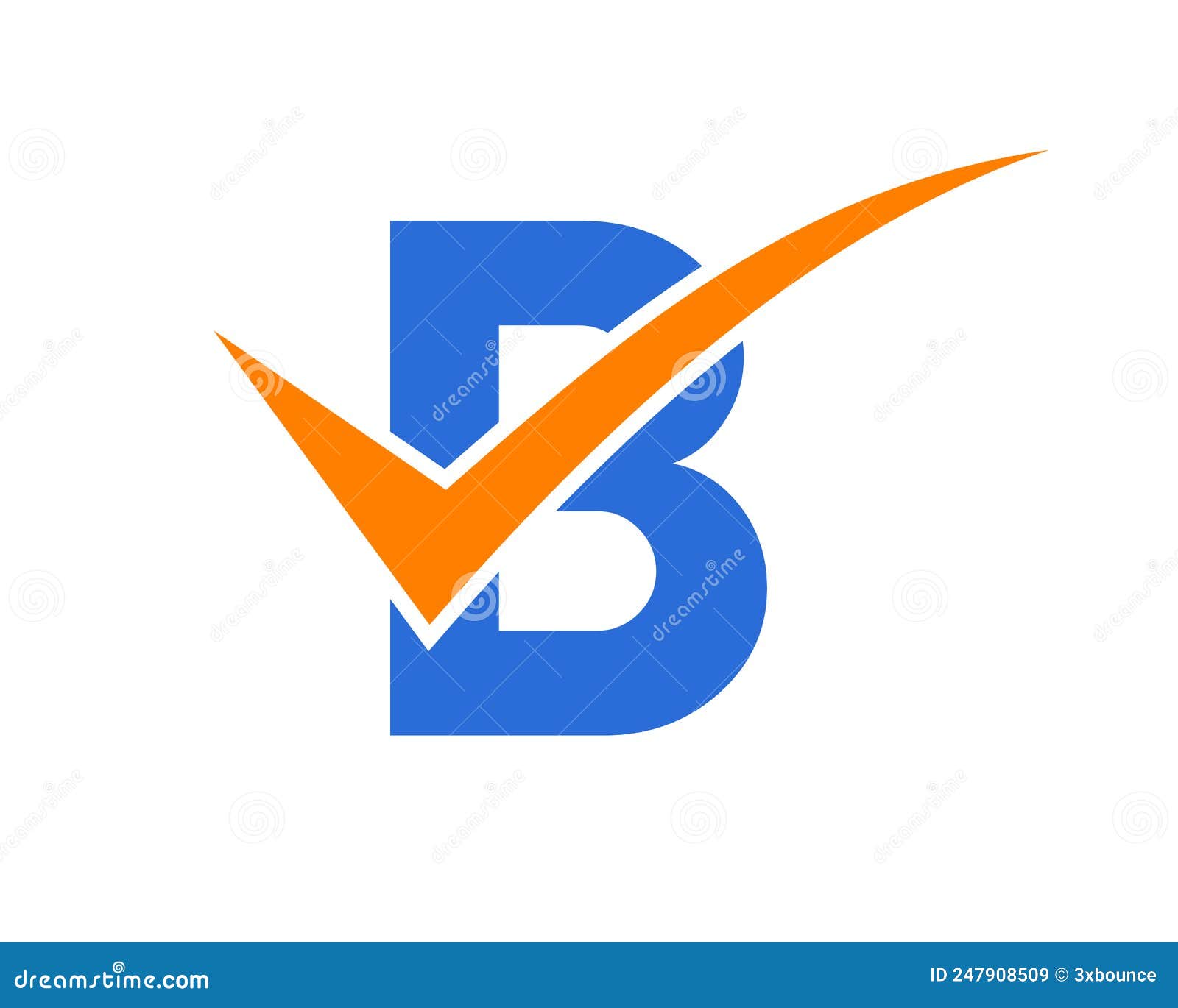 Checkmark Logo on Letter B Vector Template. Letter B Check Mark ...