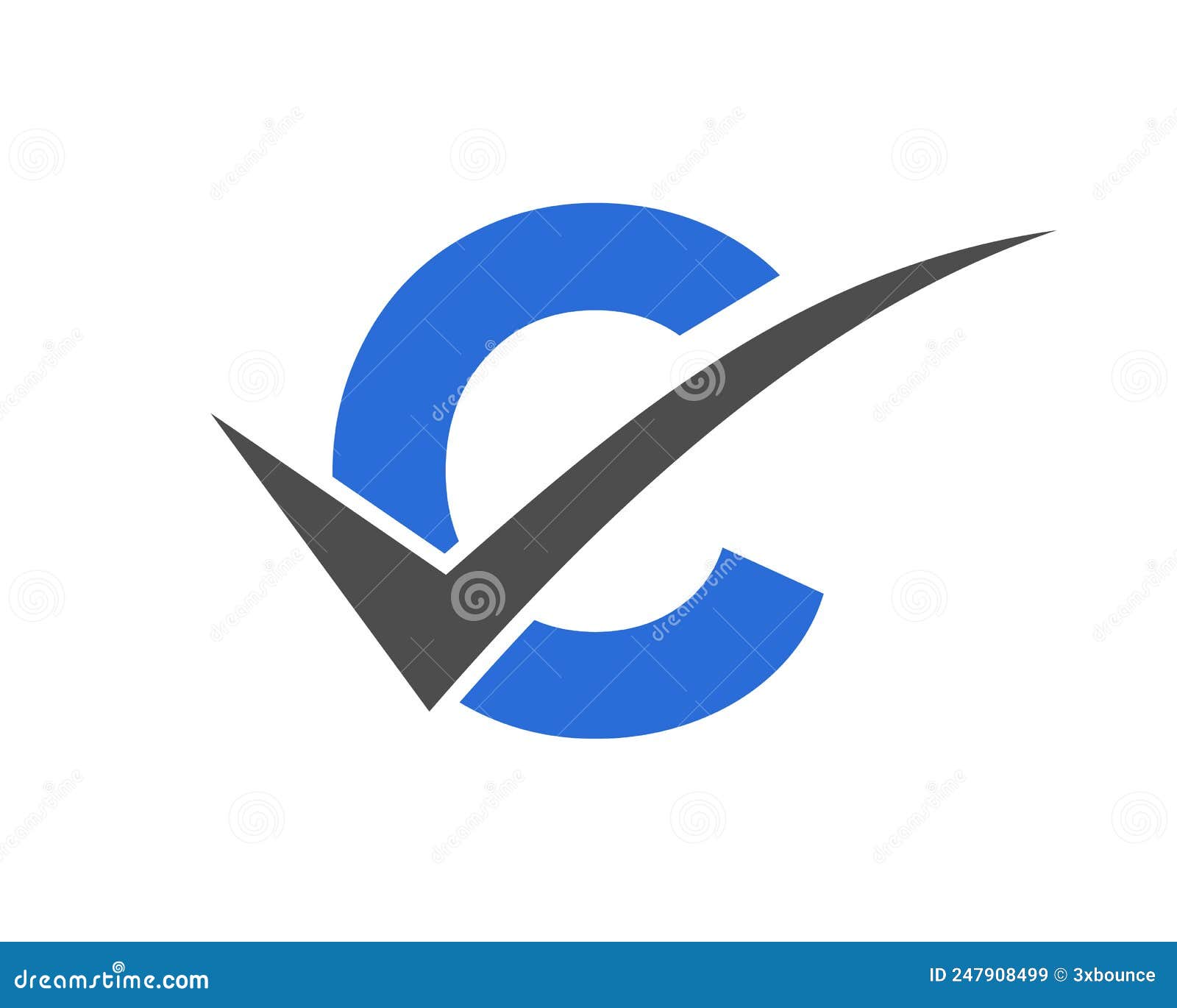 Checkmark Logo on Letter C Vector Template. Letter C Check Mark ...
