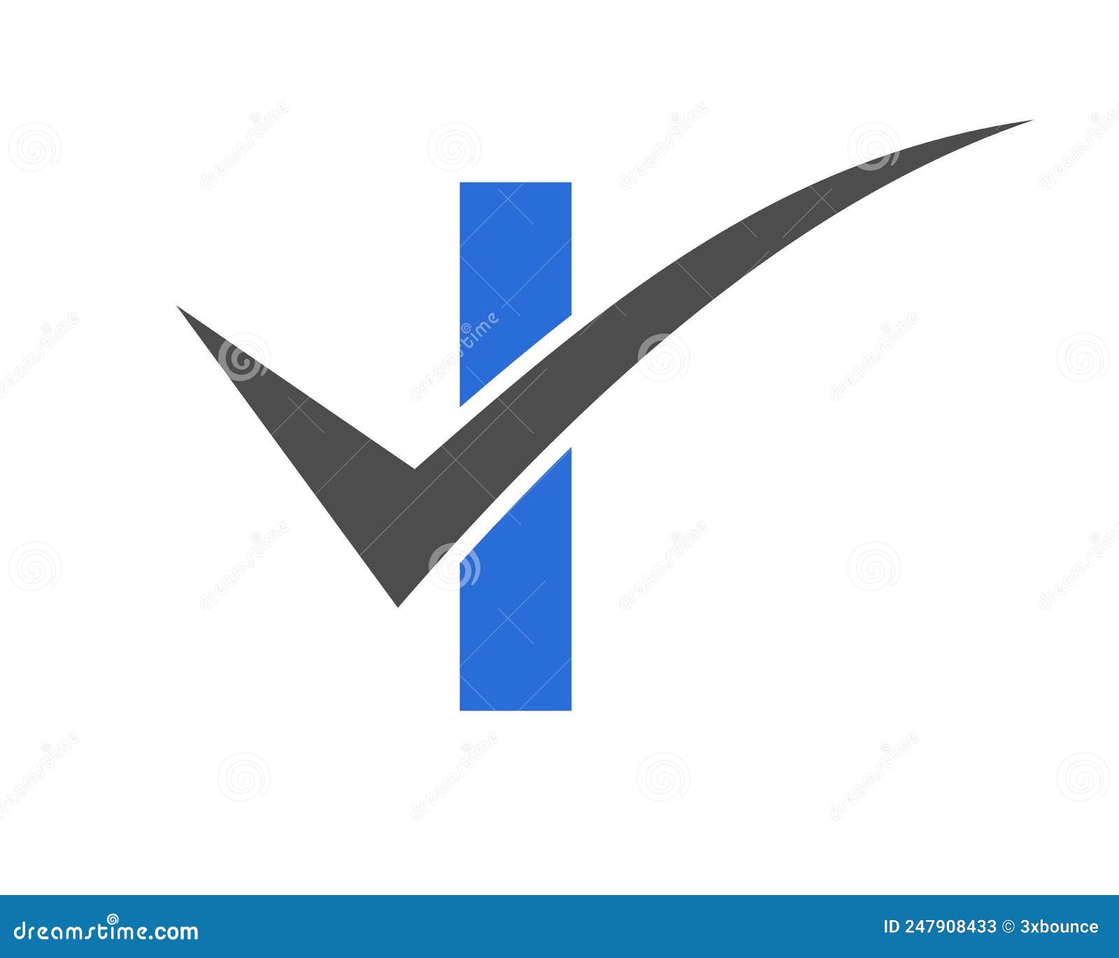 Checkmark Logo on Letter I Vector Template. Letter I Check Mark ...