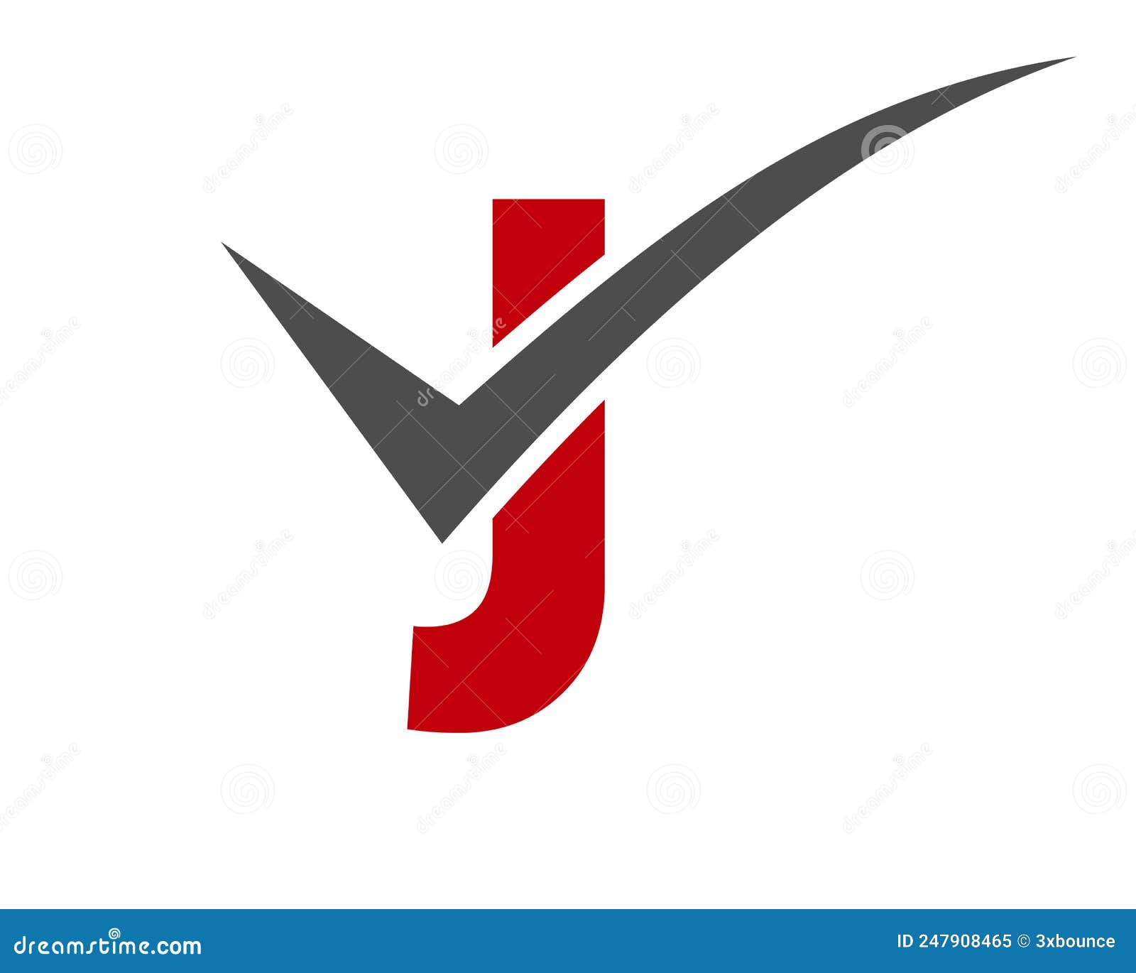Checkmark Logo on Letter J Vector Template. Letter J Check Mark ...