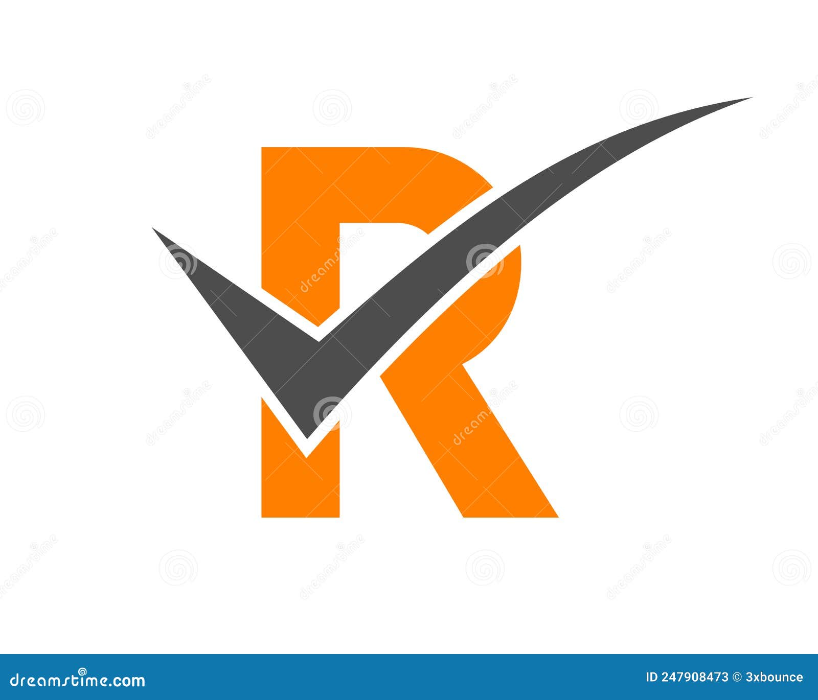 Checkmark Logo on Letter R Vector Template. Letter R Check Mark ...