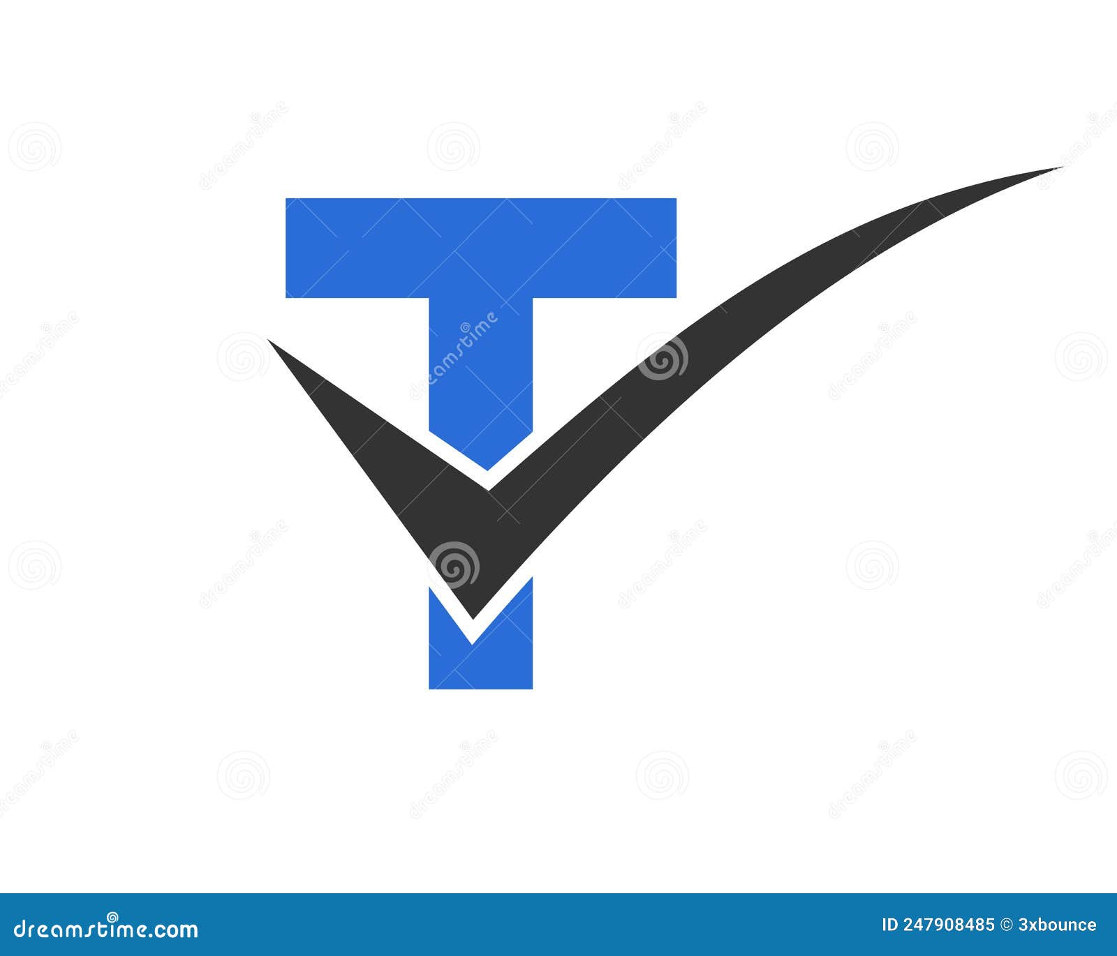 Checkmark Logo on Letter T Vector Template. Letter T Check Mark ...