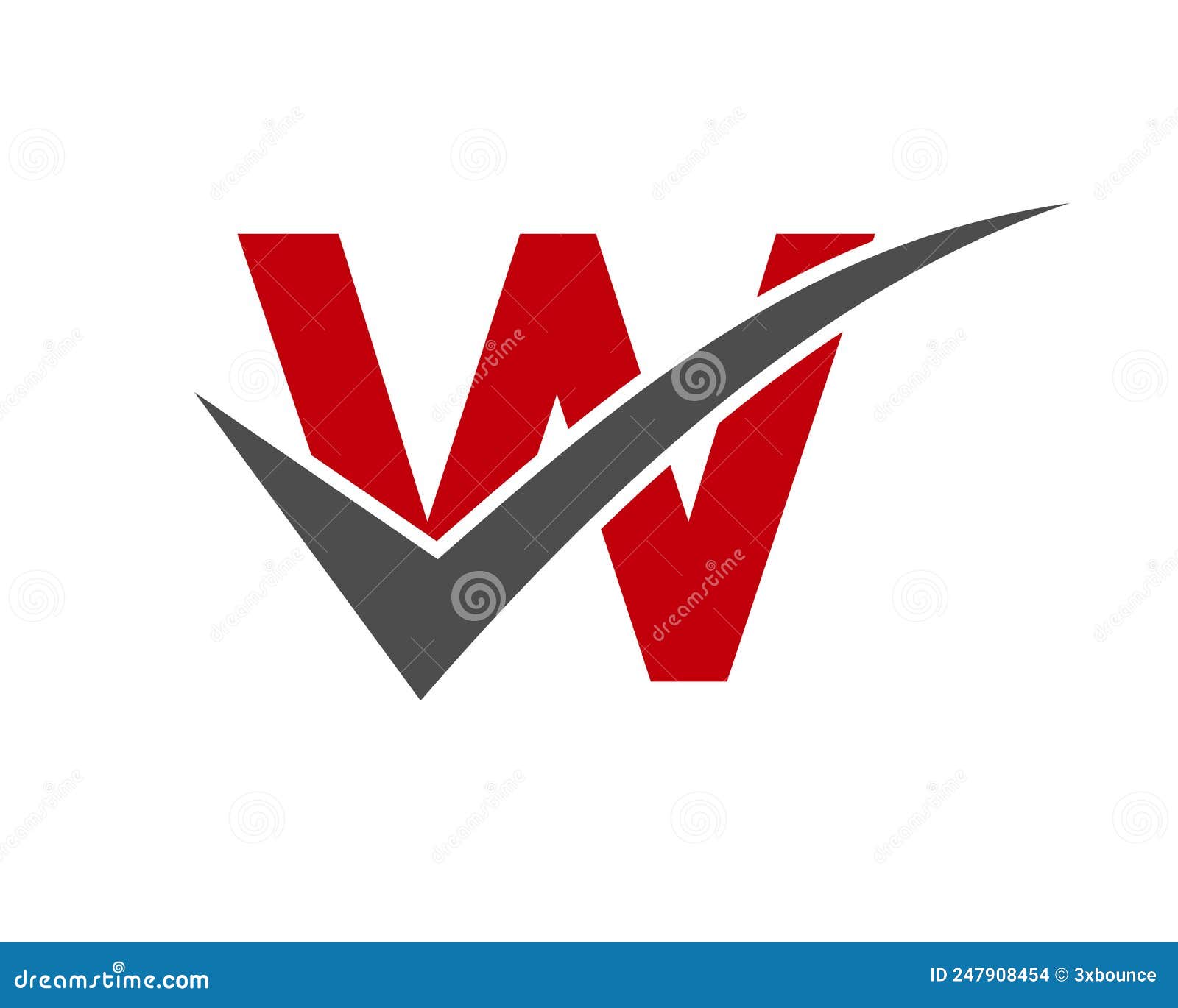 Checkmark Logo on Letter W Vector Template. Letter W Check Mark ...