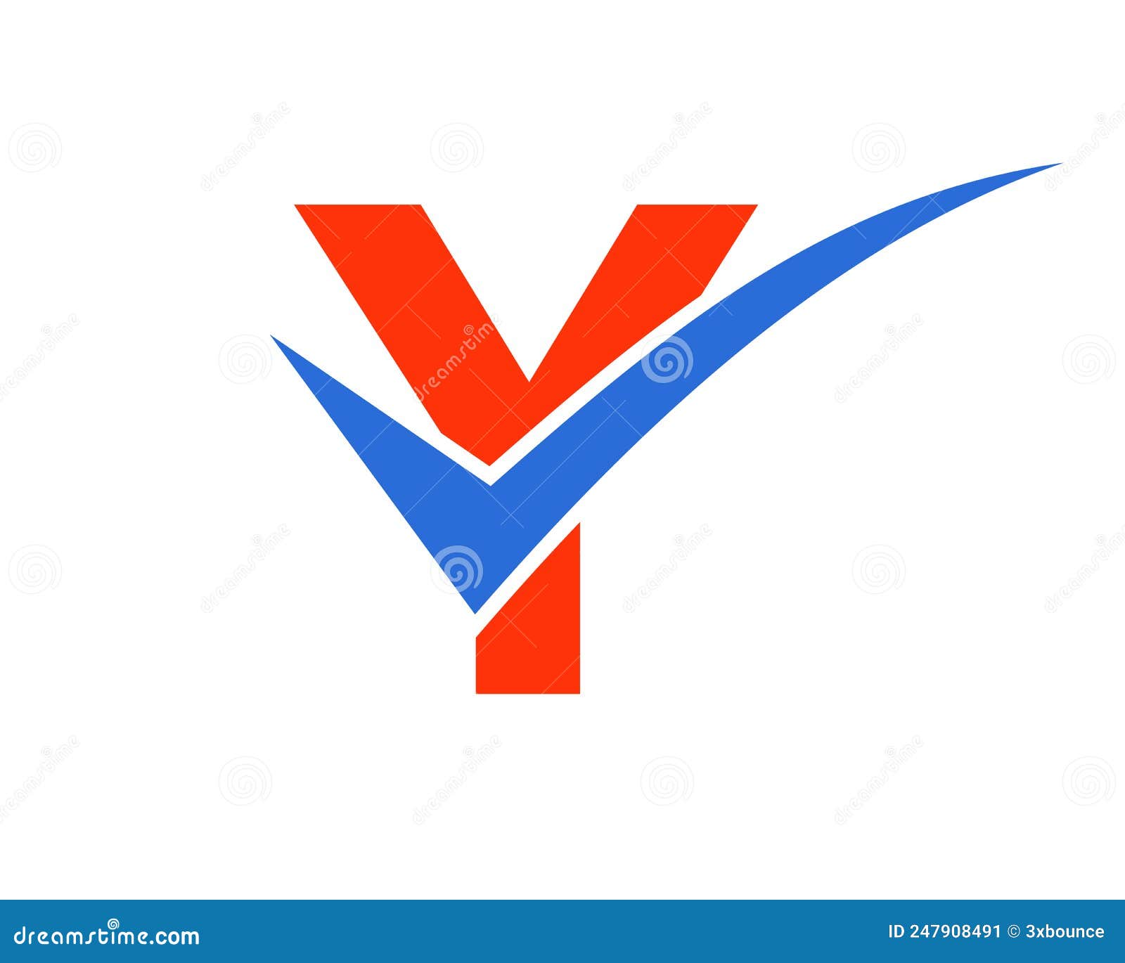 Checkmark Logo on Letter Y Vector Template. Letter Y Check Mark ...