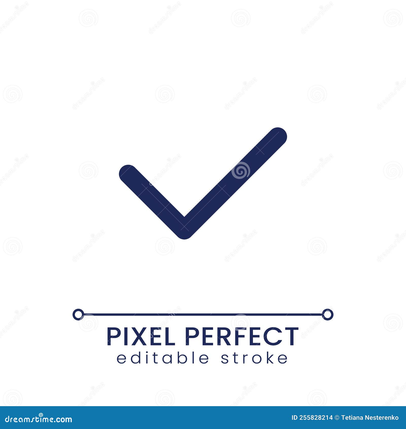 Checkmark Pixel Perfect Linear Ui Icon Stock Vector - Illustration of phone, linear: 255828214