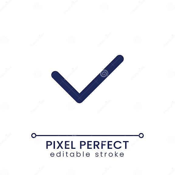 Checkmark Pixel Perfect Linear Ui Icon Stock Vector - Illustration of phone, linear: 255828214