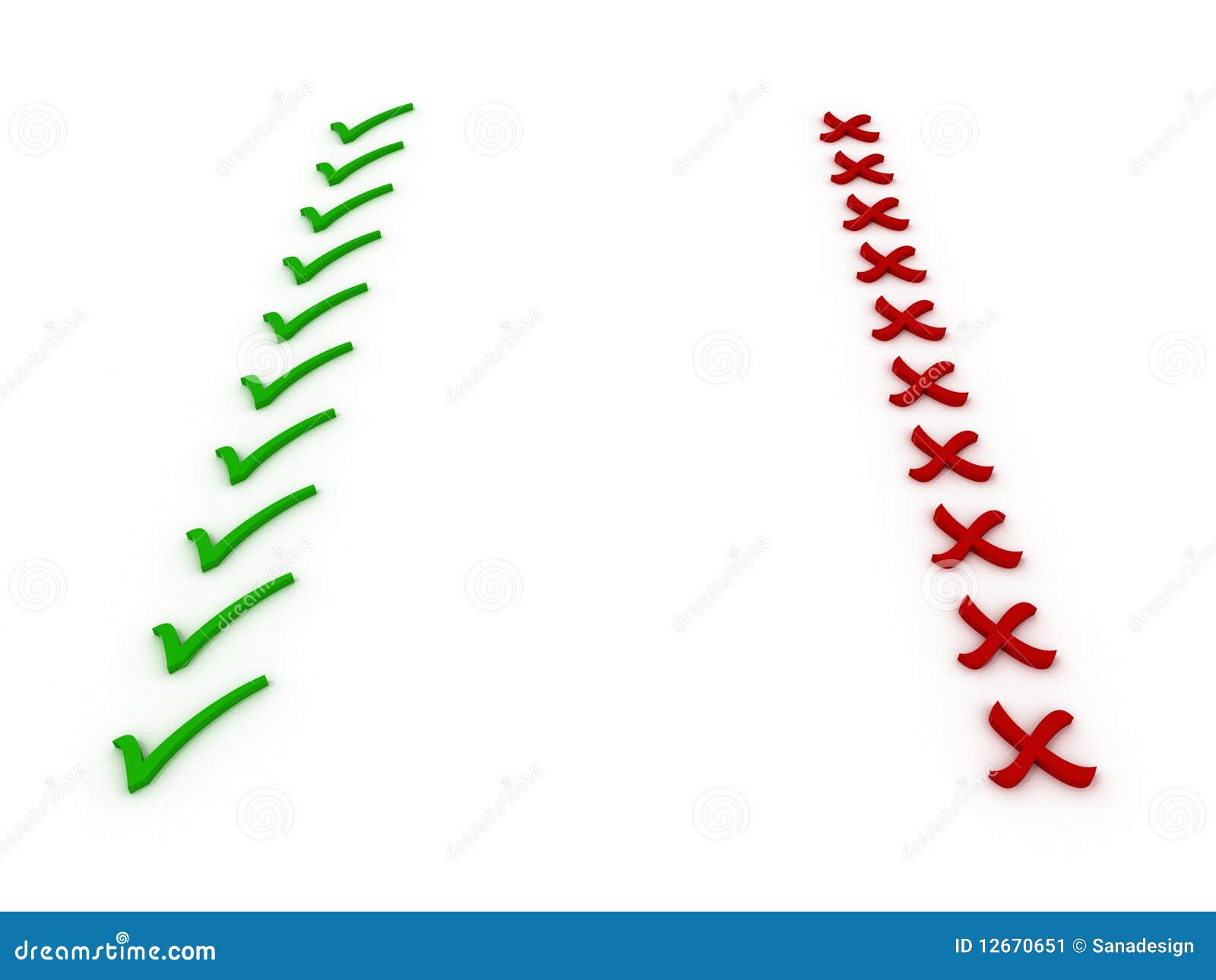 Checkmark and X. Right/Wrong, Yes/No, Check/Cross Stock Illustration ...