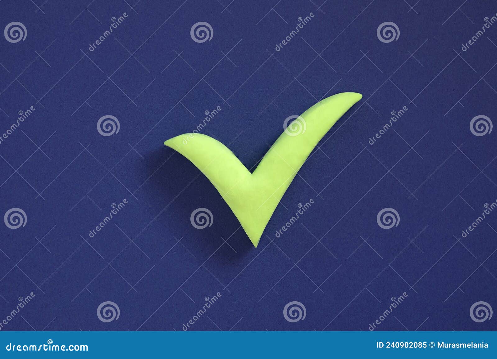 Checkmark Sign on Blue Background. Concept of Well Done, Confirmation ...