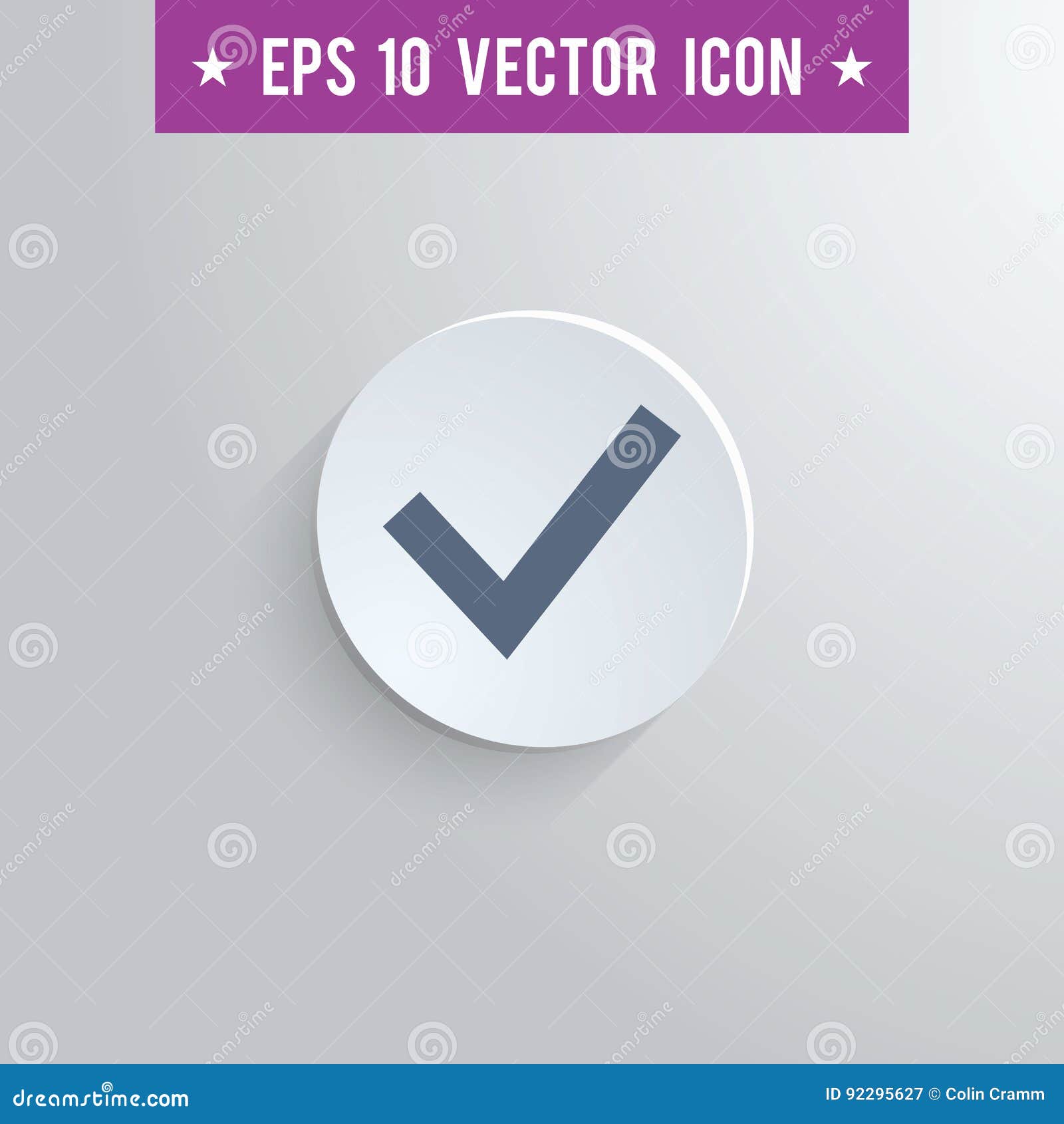 Checkmark Symbol Icon on Gray Shaded Background Stock Vector ...