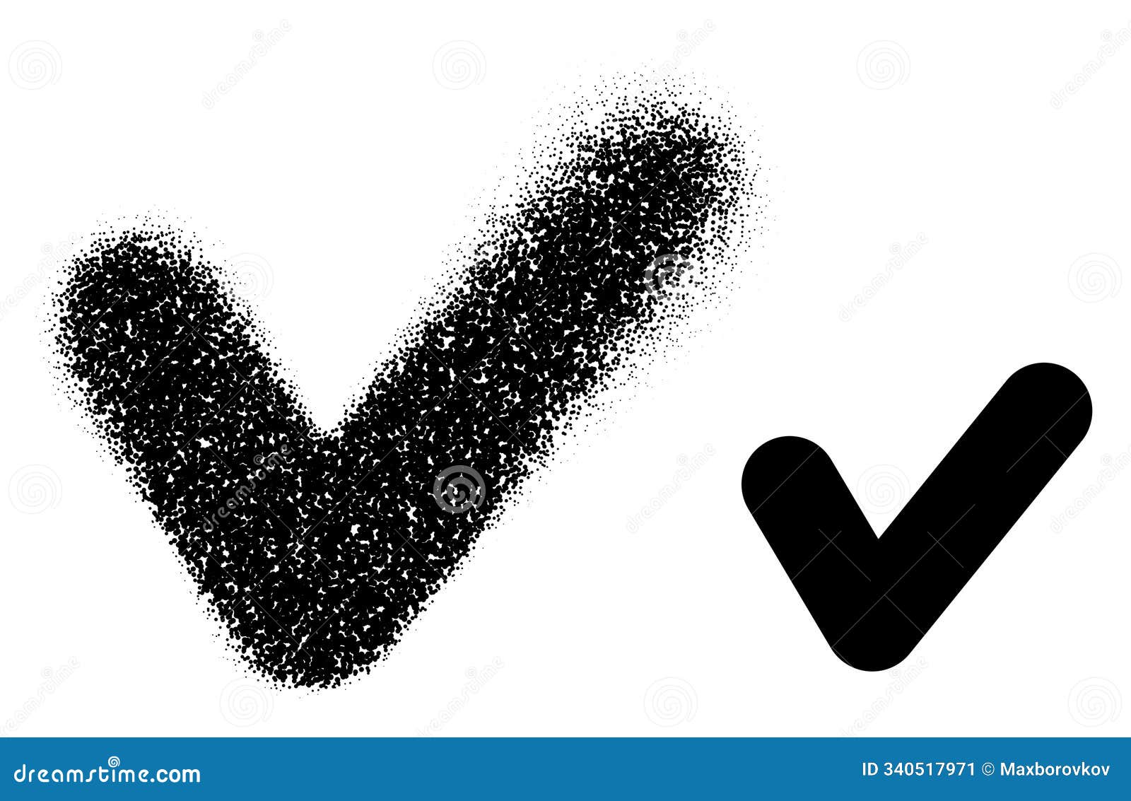Checkmark Symbol With Stippling Texture Effect Vector Illustration ...