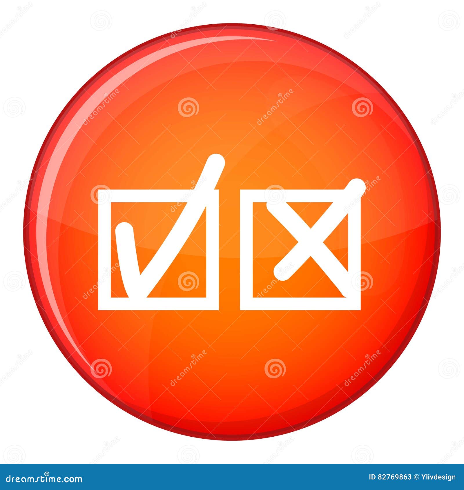 Checkmark To Accept and Refusal Icon, Flat Style Stock Vector ...